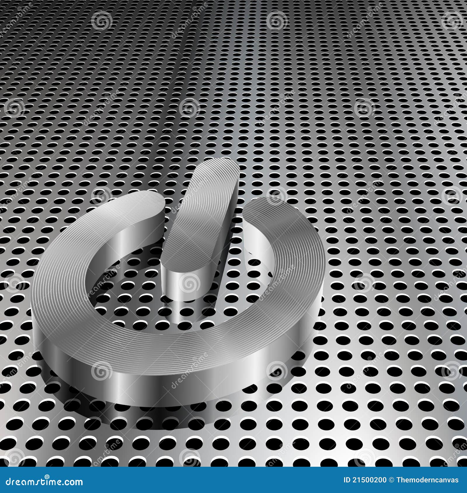 Het Metaal Symbool Van De Macht Op Het Net Van Het Chroom Vector ...