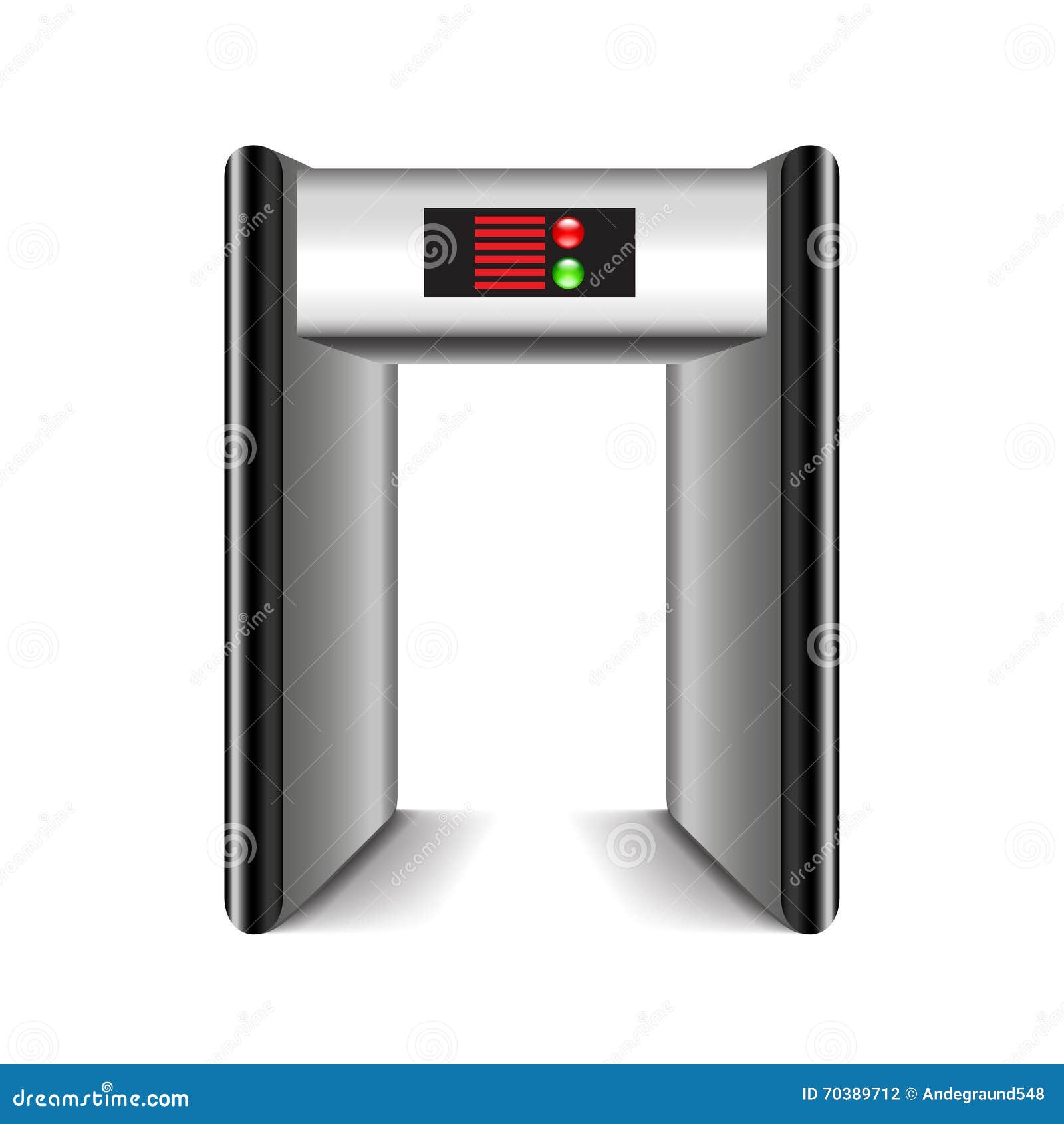 Het Metaaldetector Van Het Deurkader Op Witte Vector Wordt Geïsoleerd ...