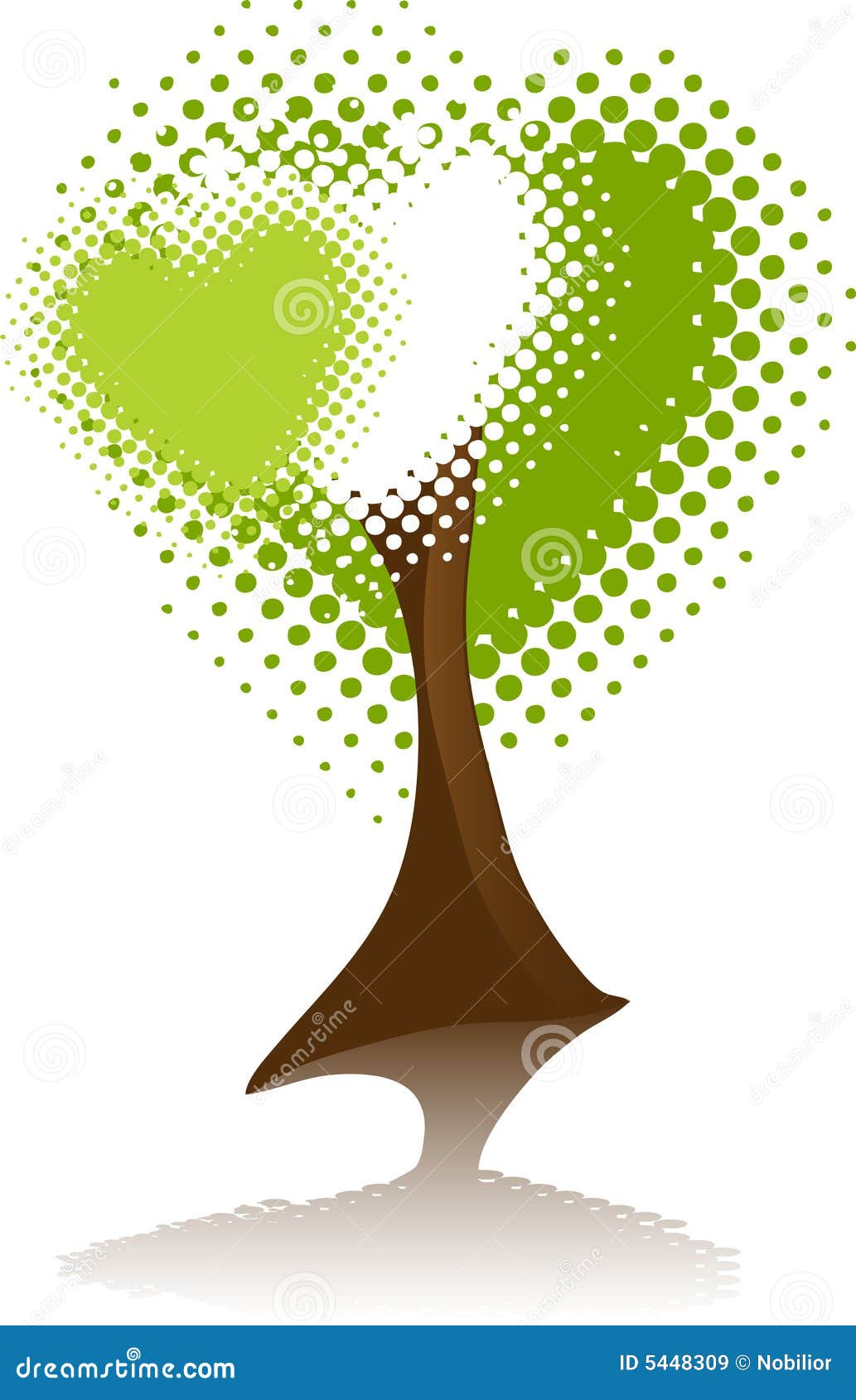 Het Milieu Van Het Symbool. Het Hart Van De Boom Vector Illustratie ...