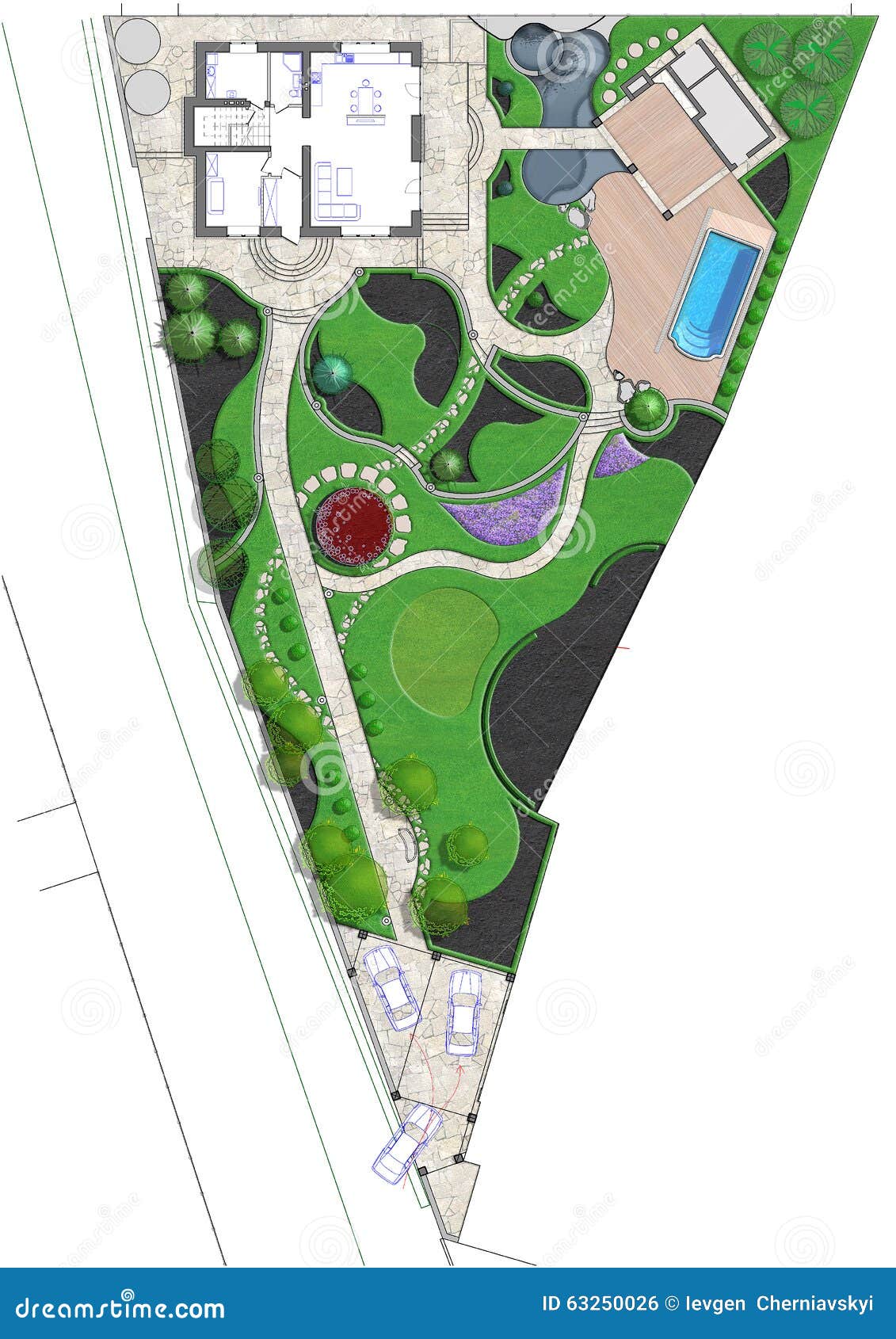 Het Modelleren Het Plan Van De Plaatsontwikkelings, 2D Schets Stock ...