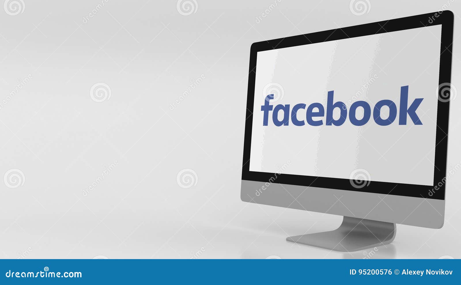 Het Moderne Computerscherm Met Facebook-embleem Het Redactie 3D ...