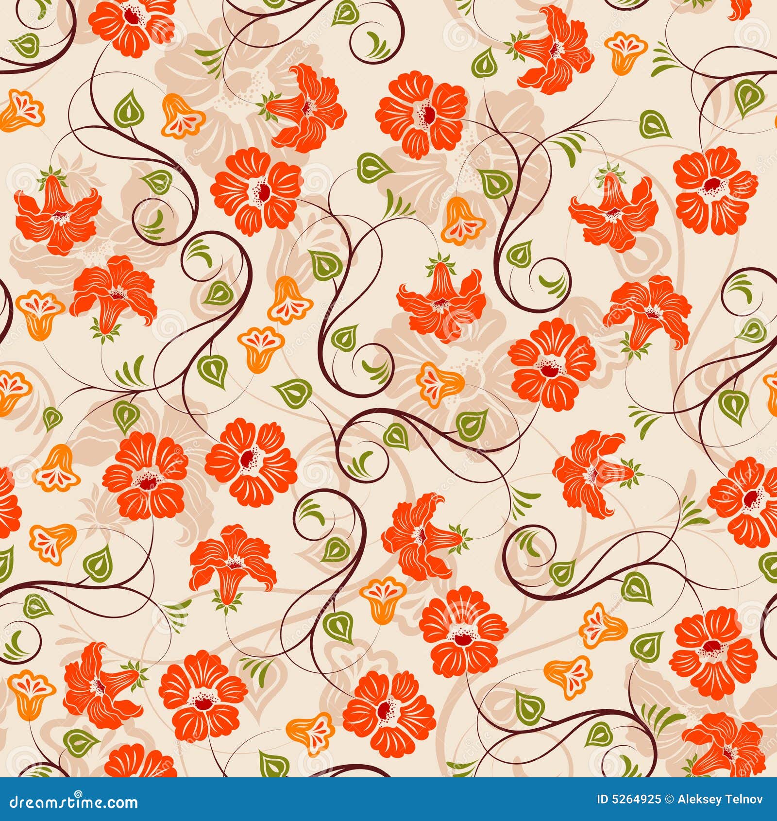 Het Naadloze Patroon Van De Bloem Vector Illustratie - Illustration of ...