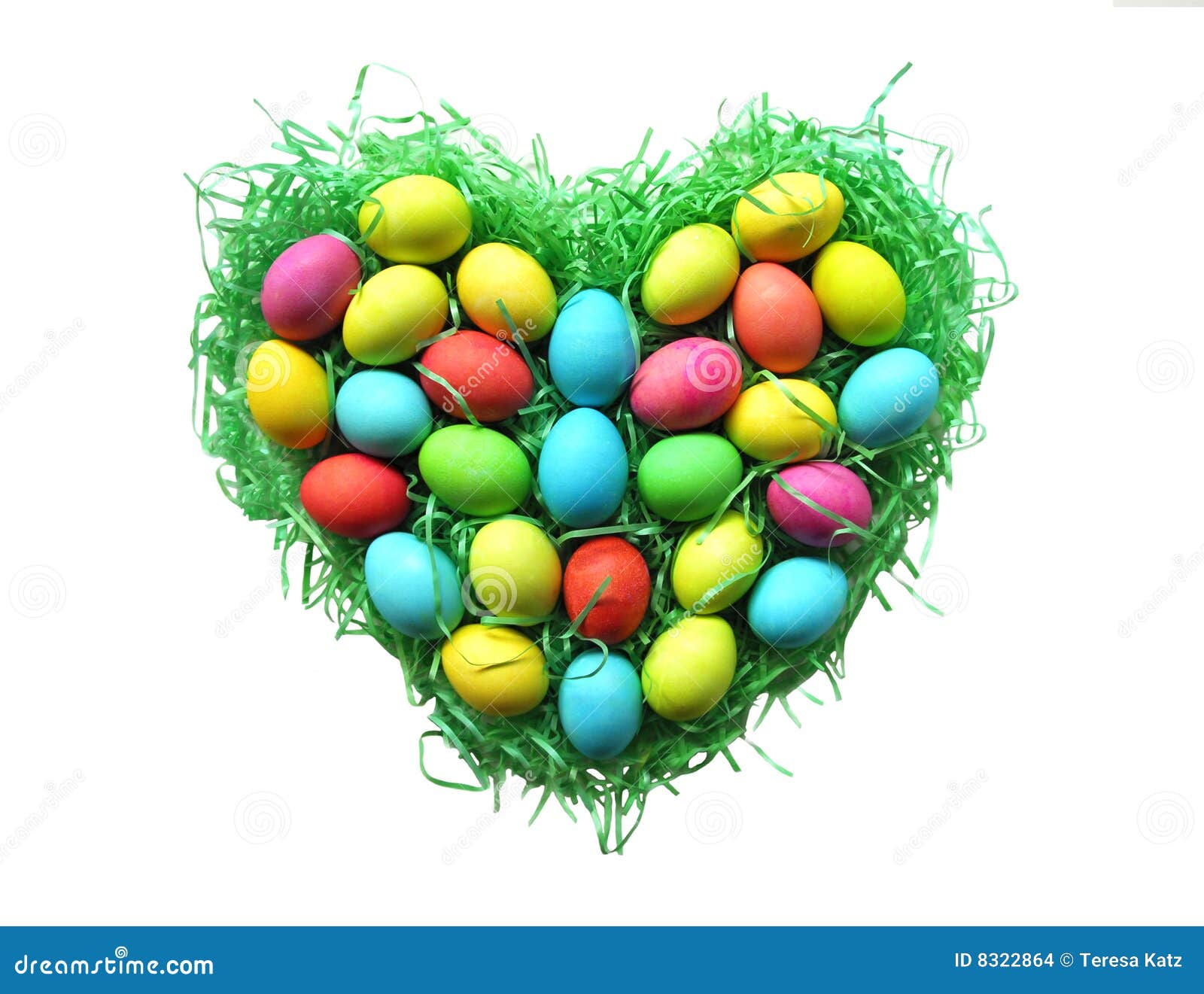 Het Nest Van Het Hart Van Het Paasei Stock Foto - Image of geschilderd ...
