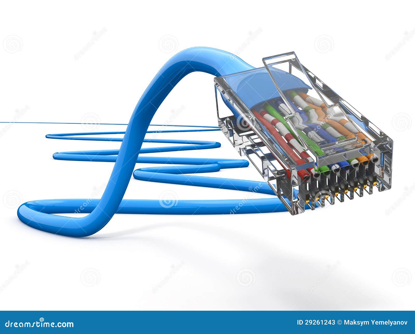 Het Netwerkkabel Van De Computer Rj45. 3d Stock Illustratie ...