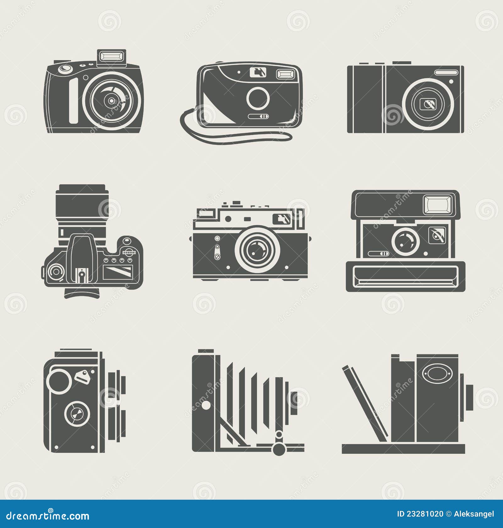 Het Nieuwe En Retro Pictogram Van De Camera Vector Illustratie ...