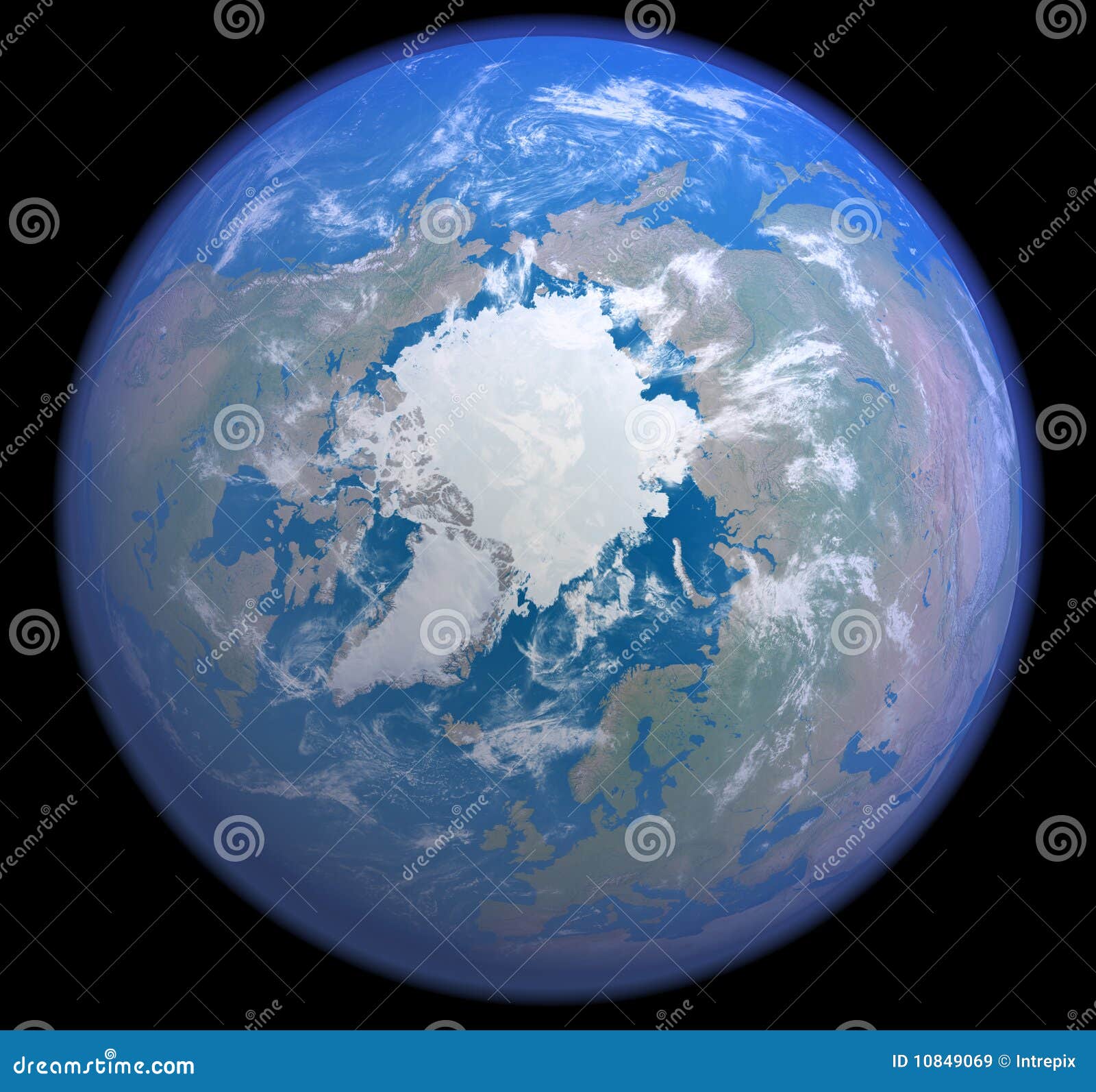 Het Noordpoolgebied Van Ruimte Stock Illustratie - Illustration of ...
