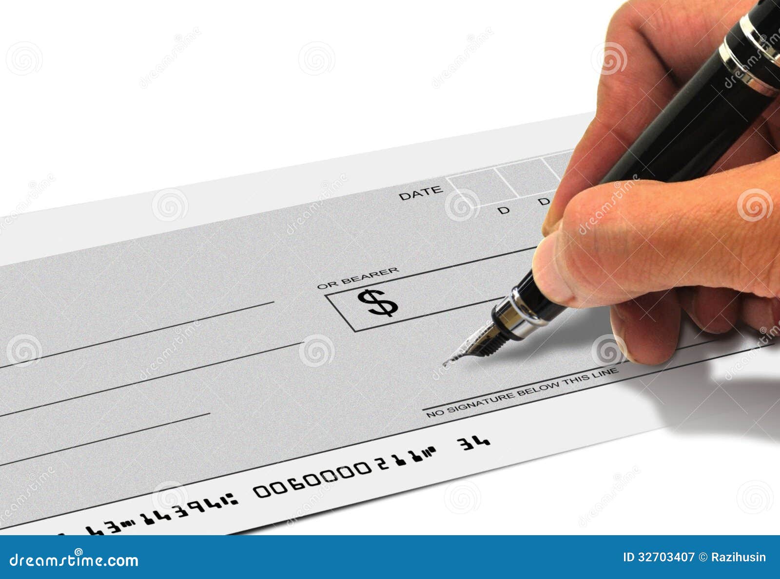Het Ondertekenen Van Een Cheque Stock Afbeelding - Image of contant ...