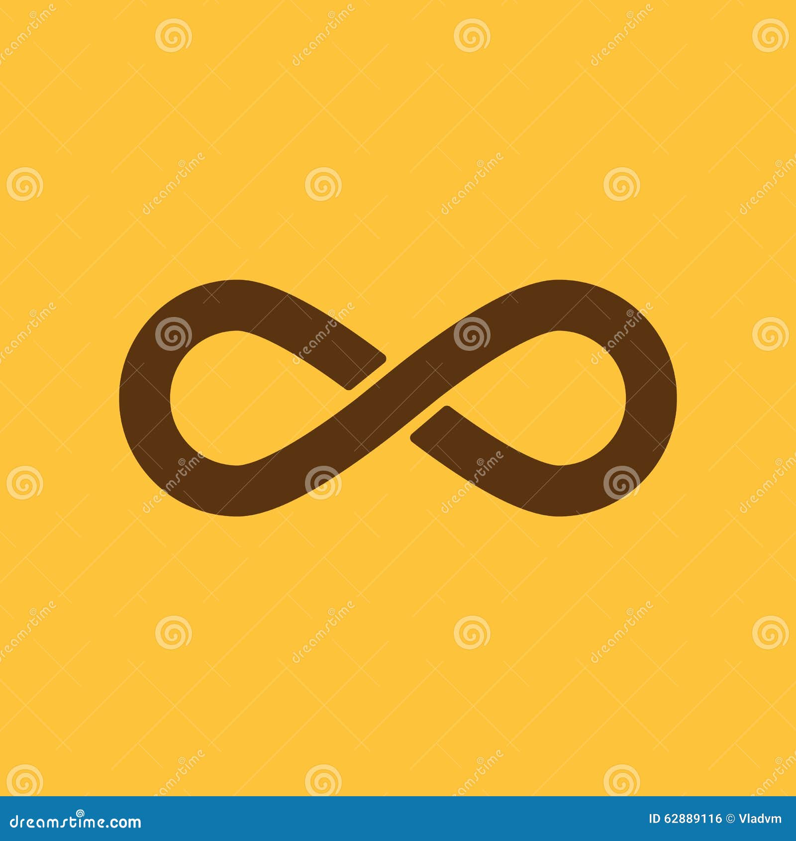 Het Oneindigheidspictogram Het Symbool Van De Oneindigheid Vlak Stock ...