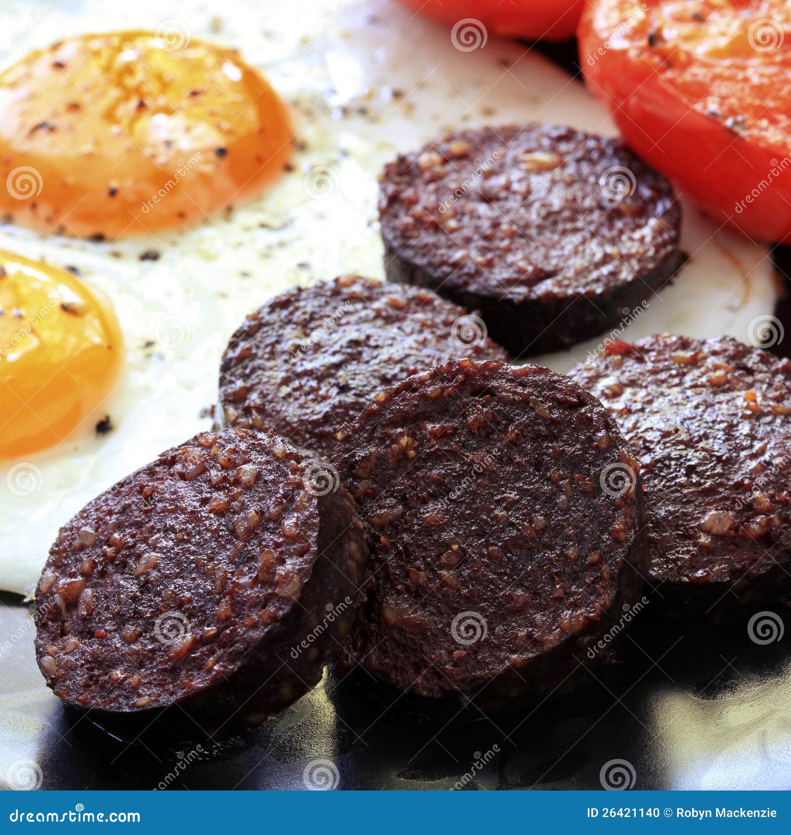 Het Ontbijt Van De Bloedworst Stock Foto - Image of voedsel, eieren ...