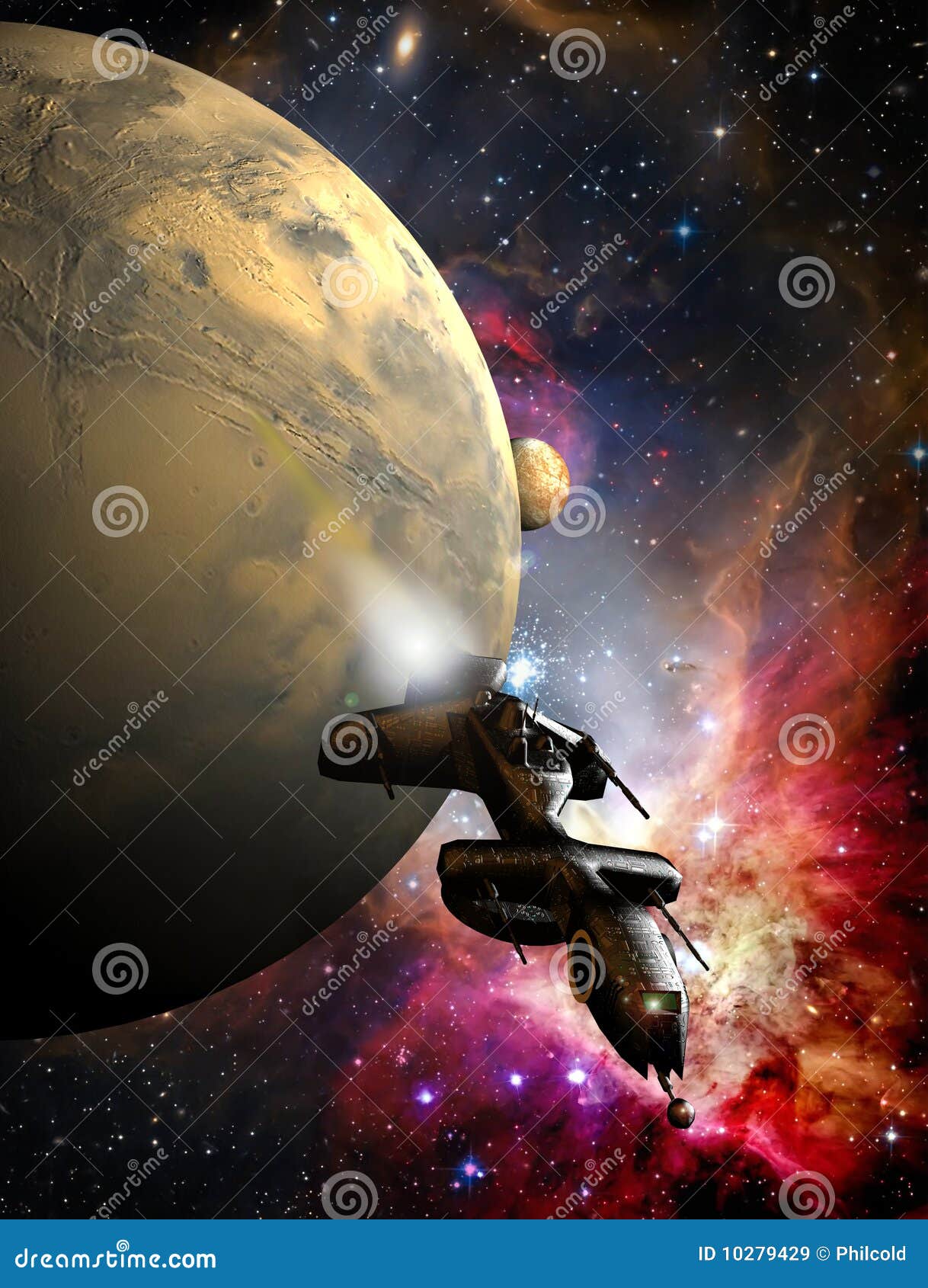 Het Ontsnappen Van Het Ruimteschip Stock Illustratie - Illustration of ...