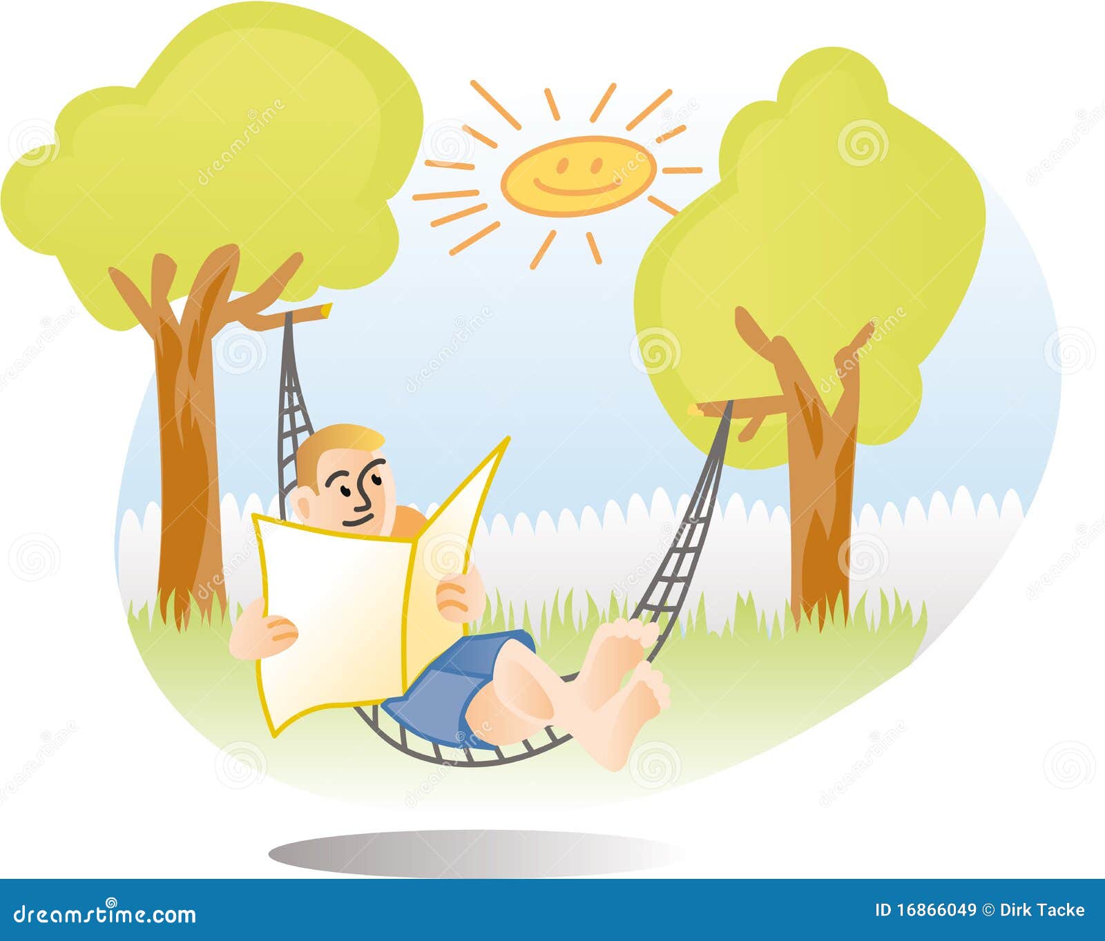 Het Ontspannen Van De Mens in Hangmat Vector Illustratie - Illustration ...