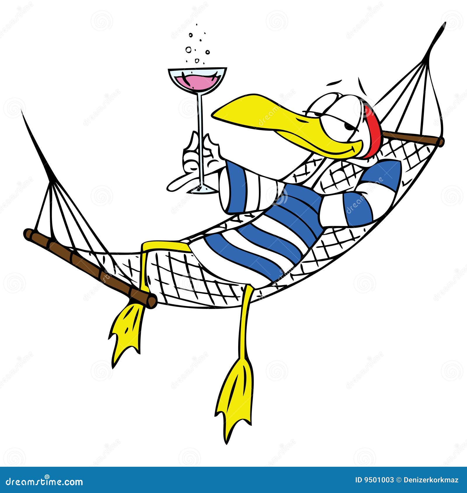 Het ontspannen Zeemeeuw vector illustratie. Illustration of klem - 9501003