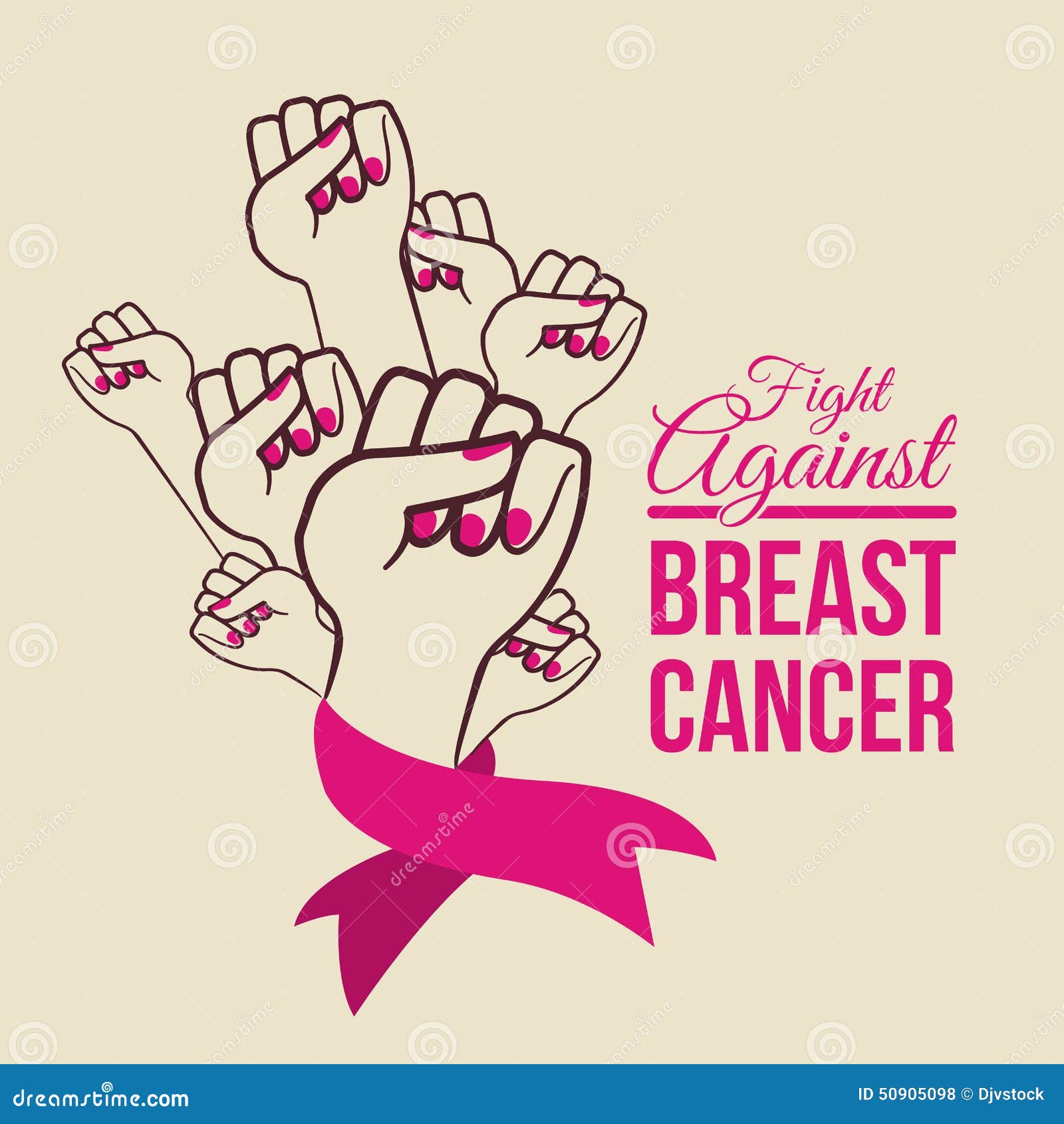 Het Ontwerp Van Borstkanker, Vectorillustratie Vector Illustratie ...