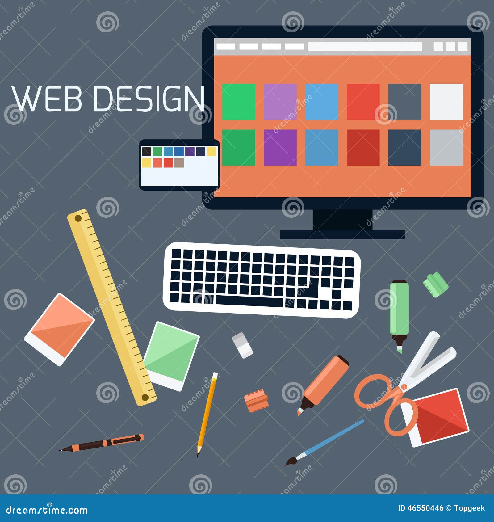 Het Ontwerp Van Het Web Programma Voor Ontwerp En Architectuur Vector ...