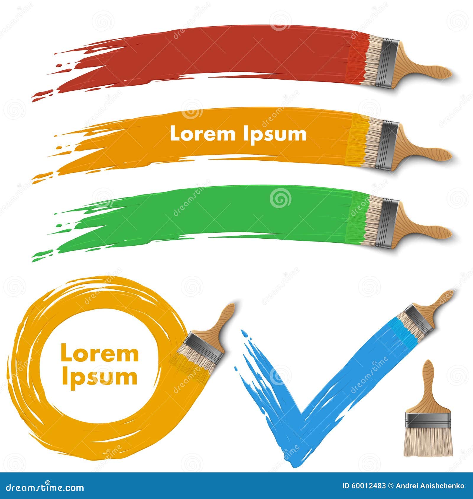 Het Ontwerpelementen Van De Verfborstel Vector Illustratie ...