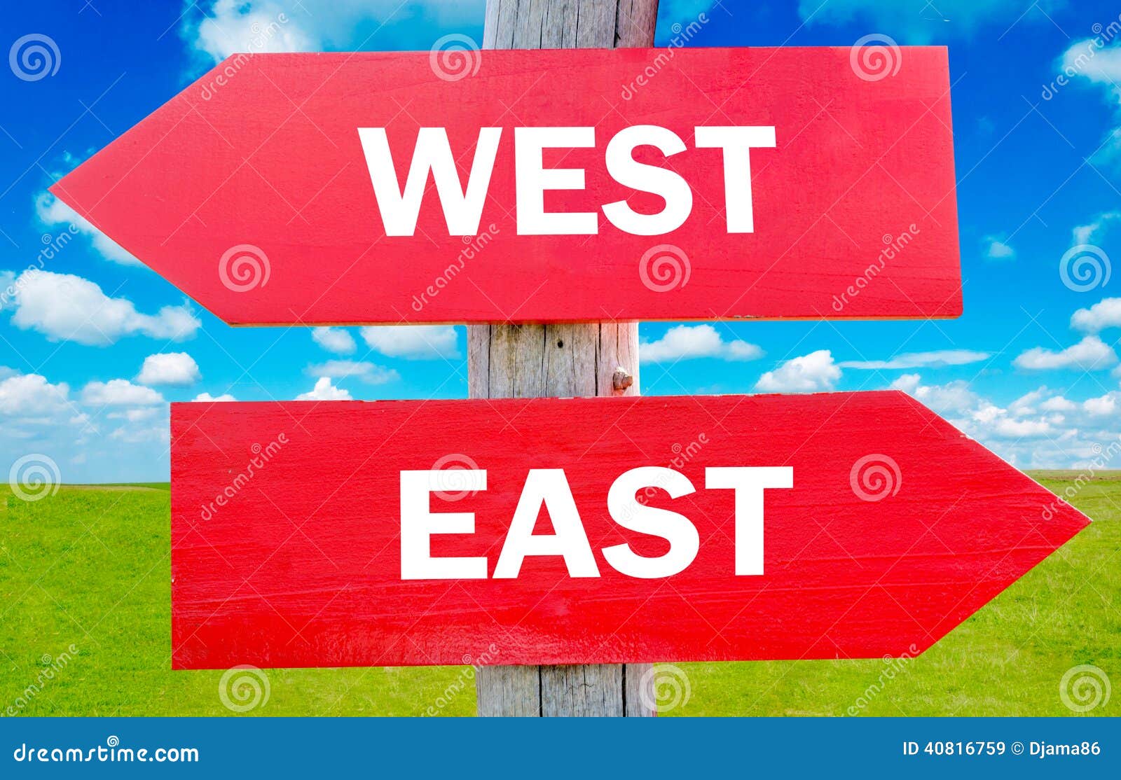 Het oosten of het westen stock afbeelding. Image of uithangbord - 40816759