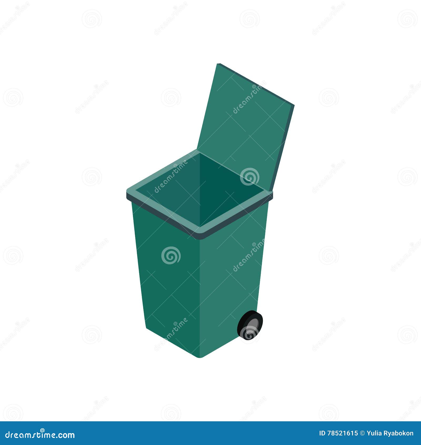 Het Open Groene Pictogram Van De Huisvuilcontainer Vector Illustratie ...