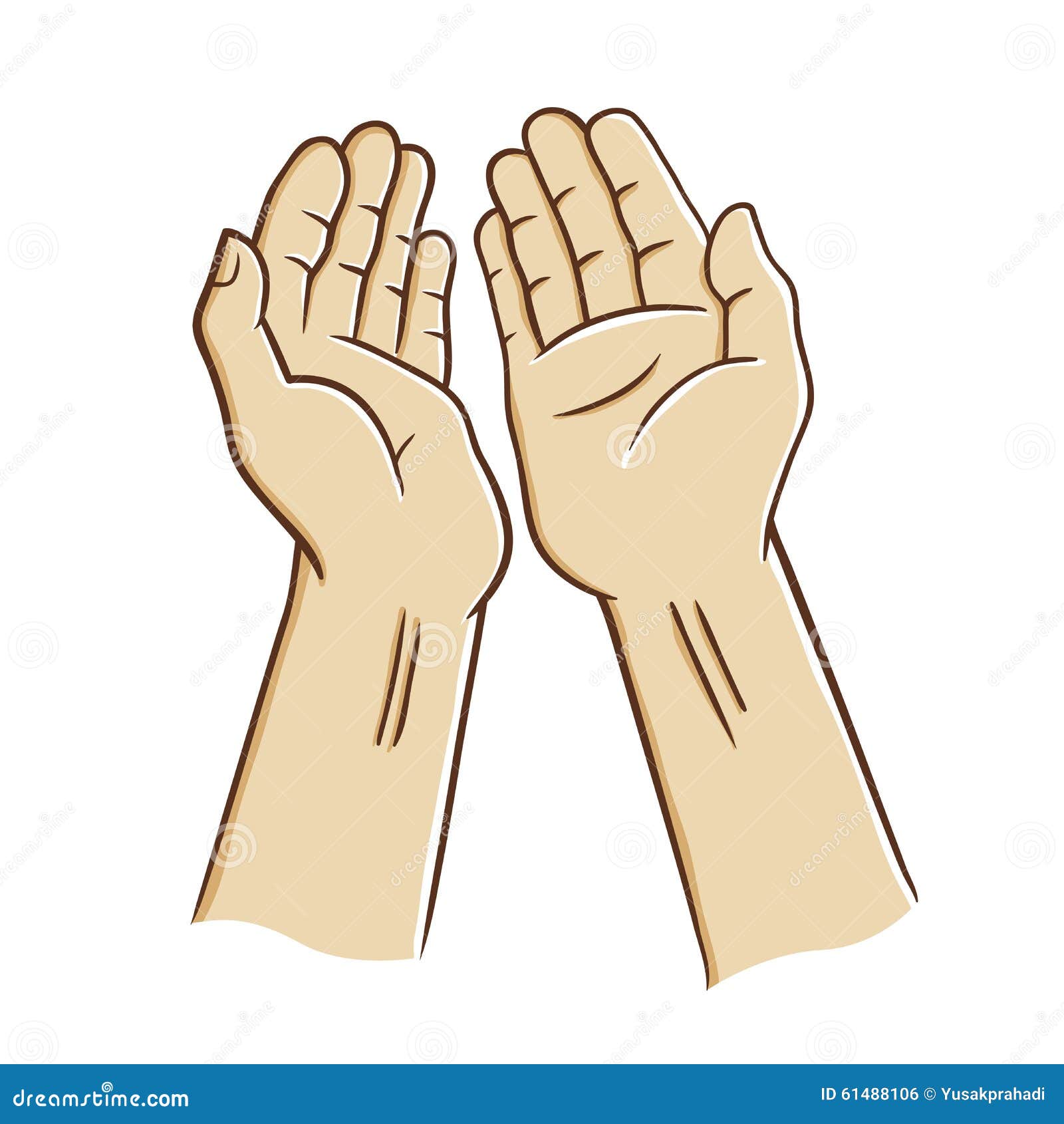 Het open Handen Bidden vector illustratie. Illustration of klem - 61488106