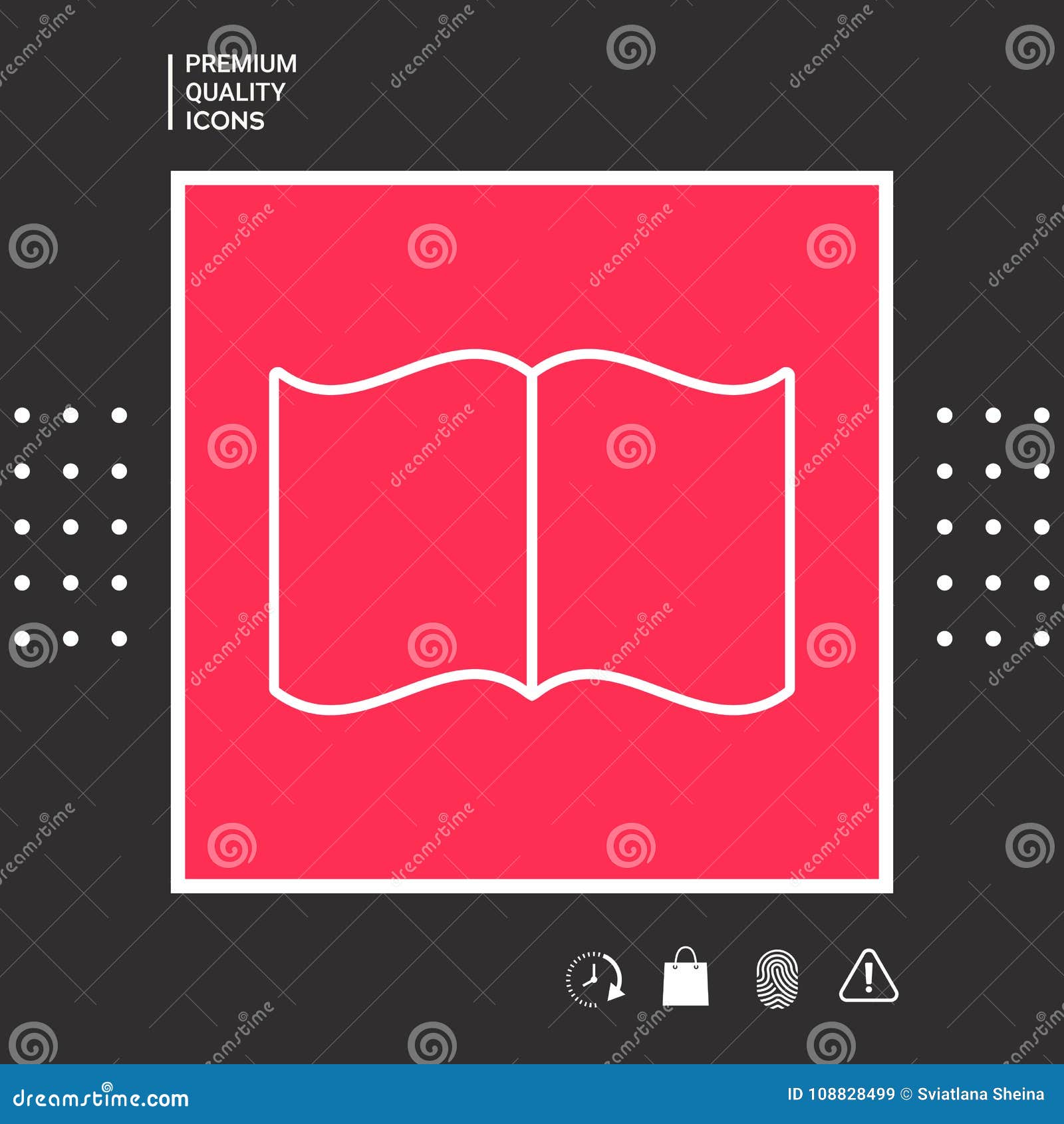 Het Open Pictogram Van Het Boeksymbool Vector Illustratie ...