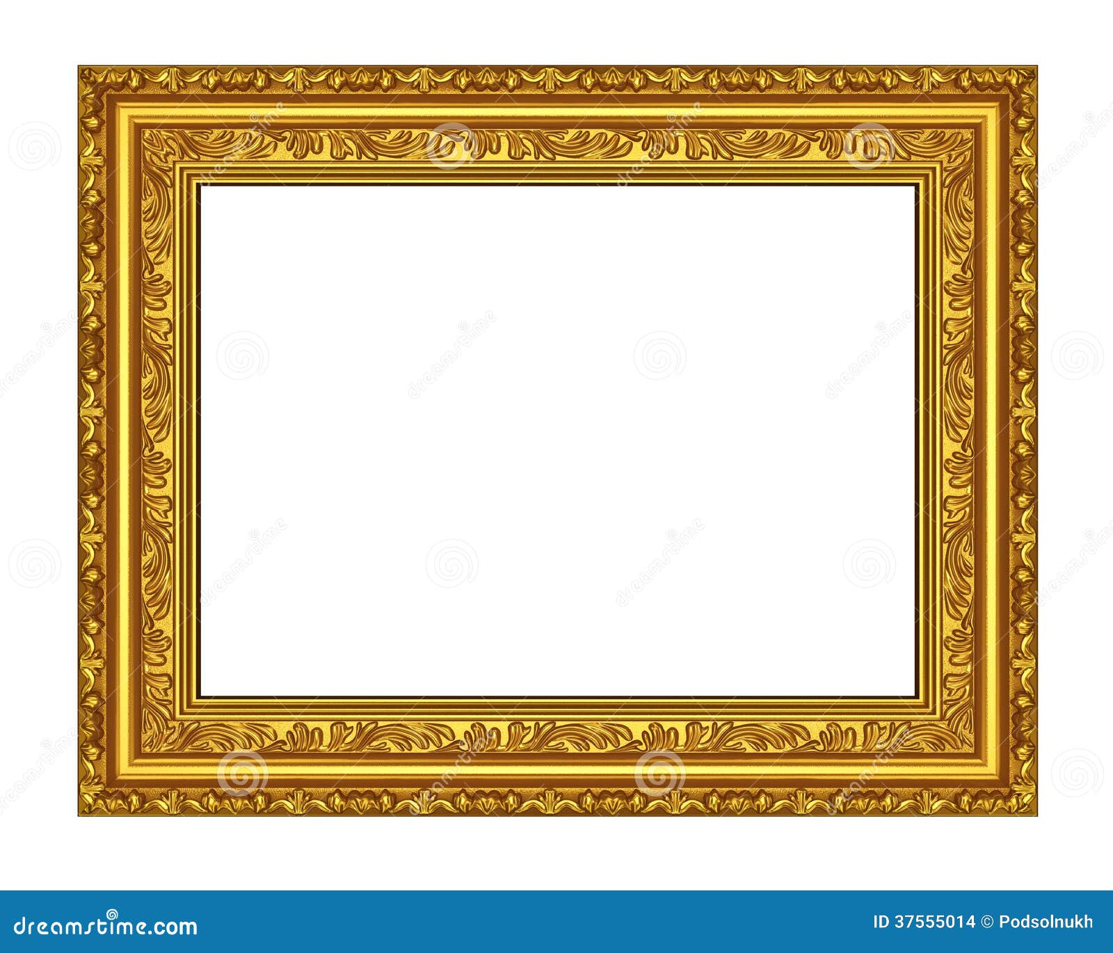 Het Oude Gouden Houten Kader Stock Illustratie - Illustration of ...