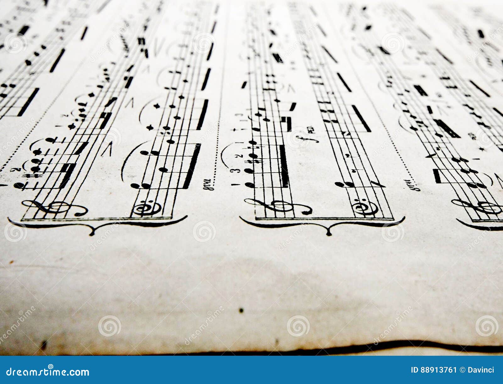 Het Oude Macrobeeld Van De Bladmuziek Stock Afbeelding - Image of ...