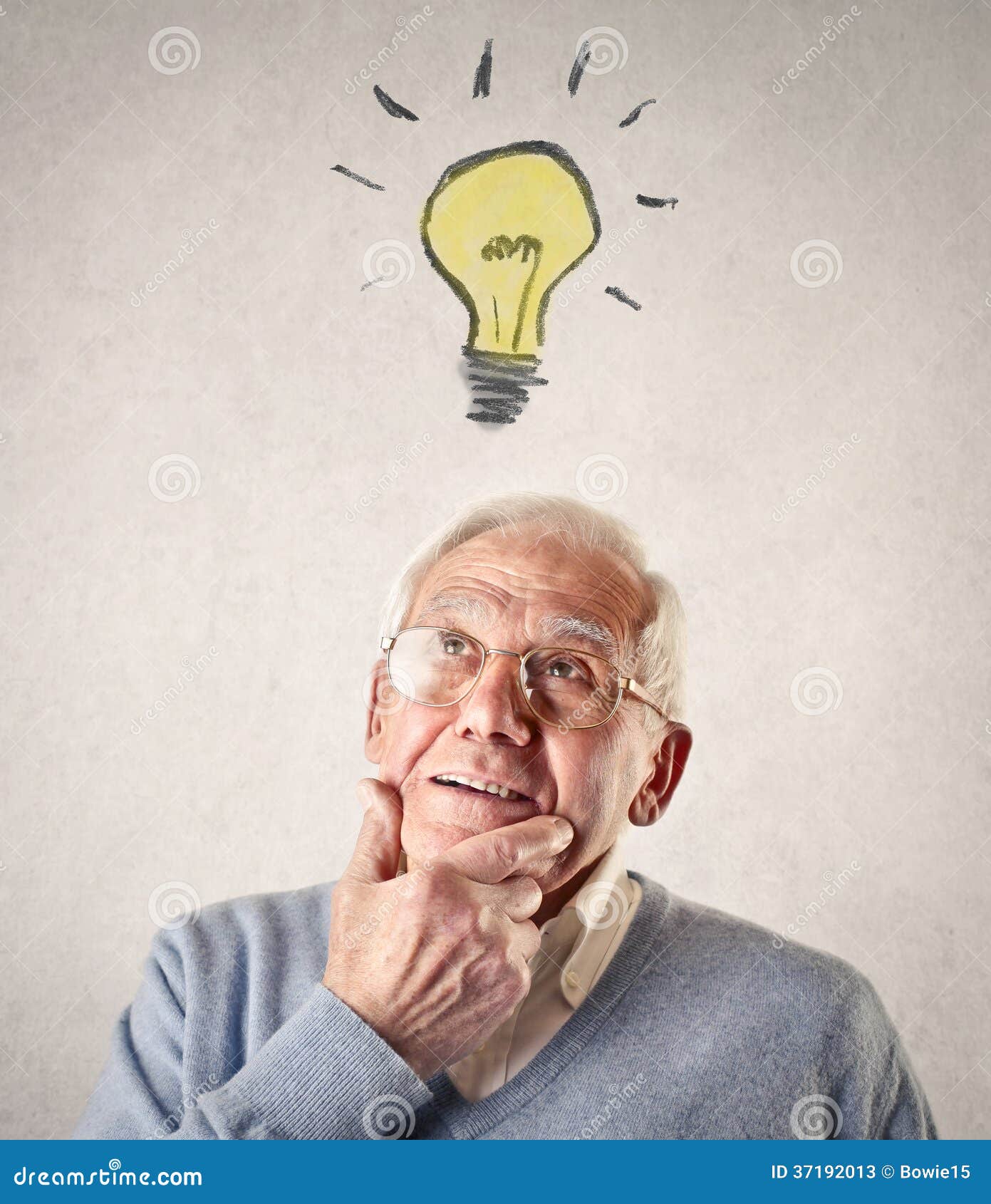 Het oude mens denken stock afbeelding. Image of achtergrond - 37192013