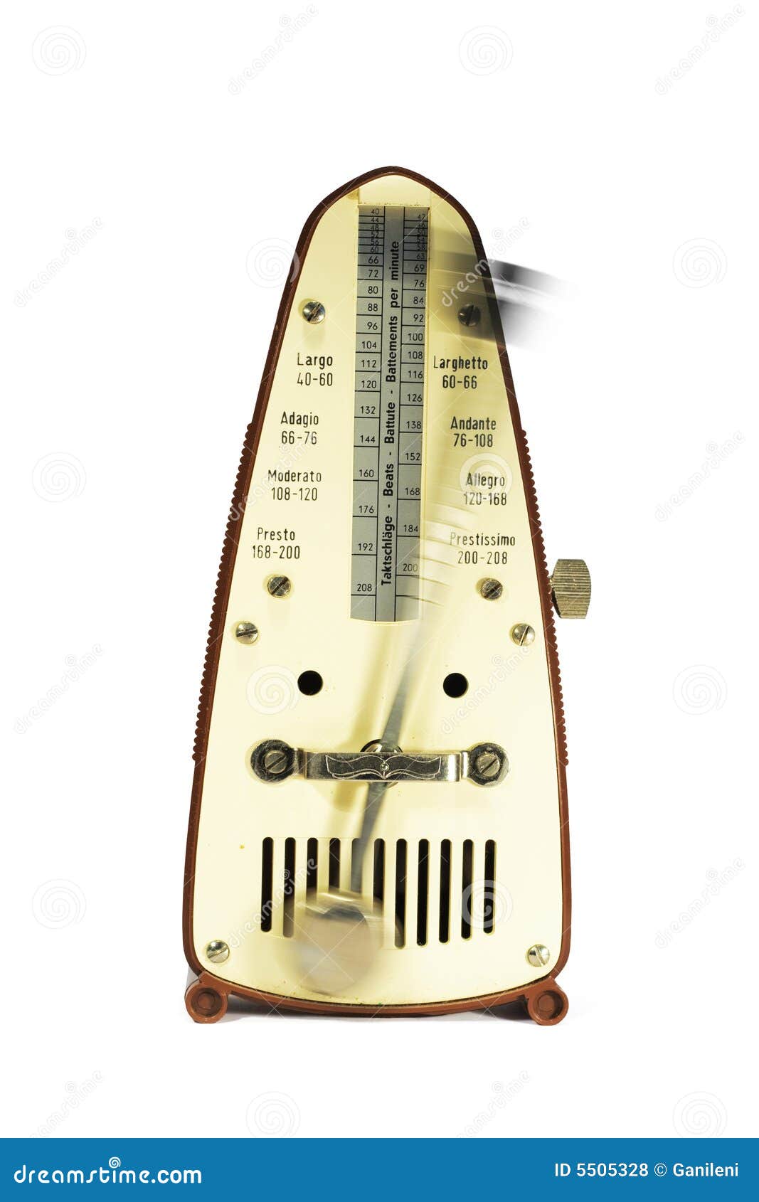 Het oude metronoom tikken. stock foto. Image of frequentie - 5505328