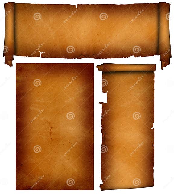 Het Oude Perkament Van De Rol En Van Het Blad. Stock Afbeelding - Image ...