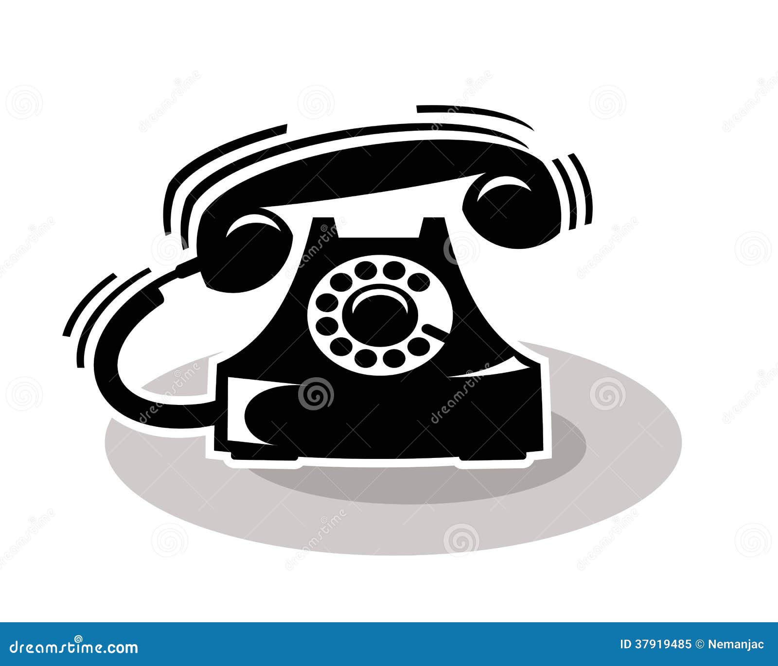 Het oude telefoon bellen stock illustratie. Illustration of bureau ...