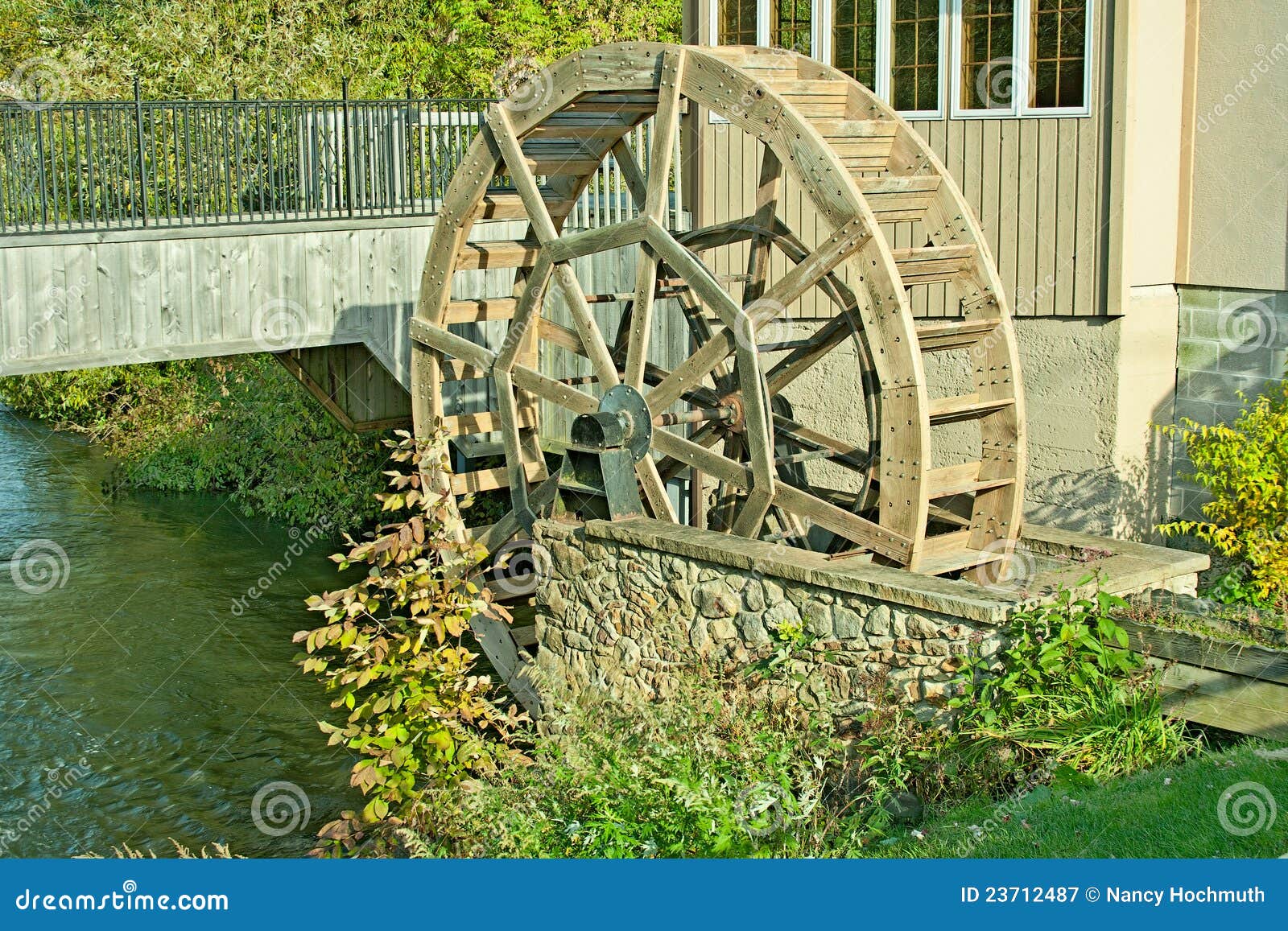 Het Ouderwetse Wiel Van Het Water Stock Afbeelding - Image of landschap ...