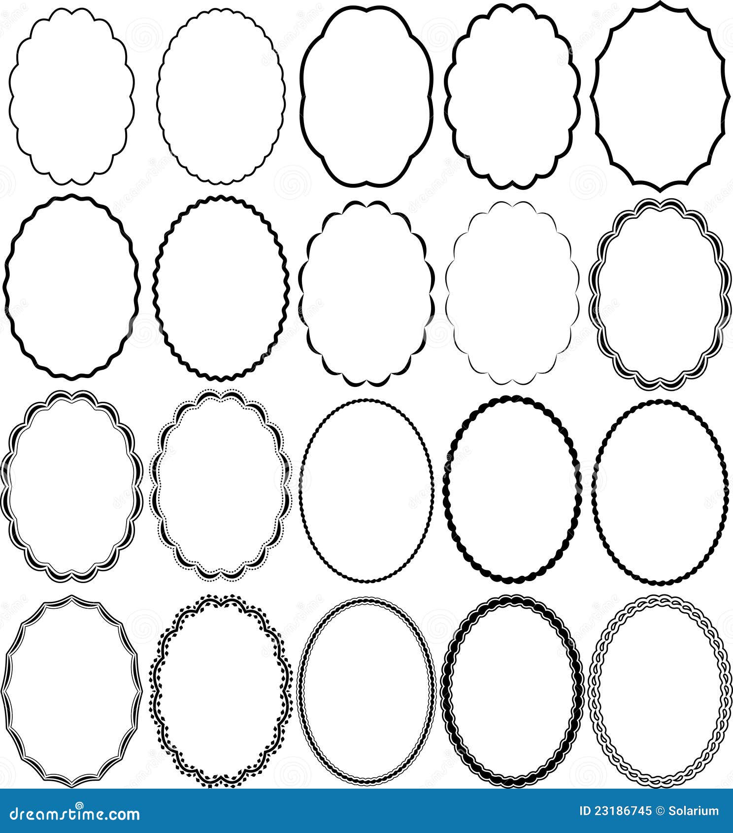 Het ovaal van frames vector illustratie. Illustration of ornamenten ...