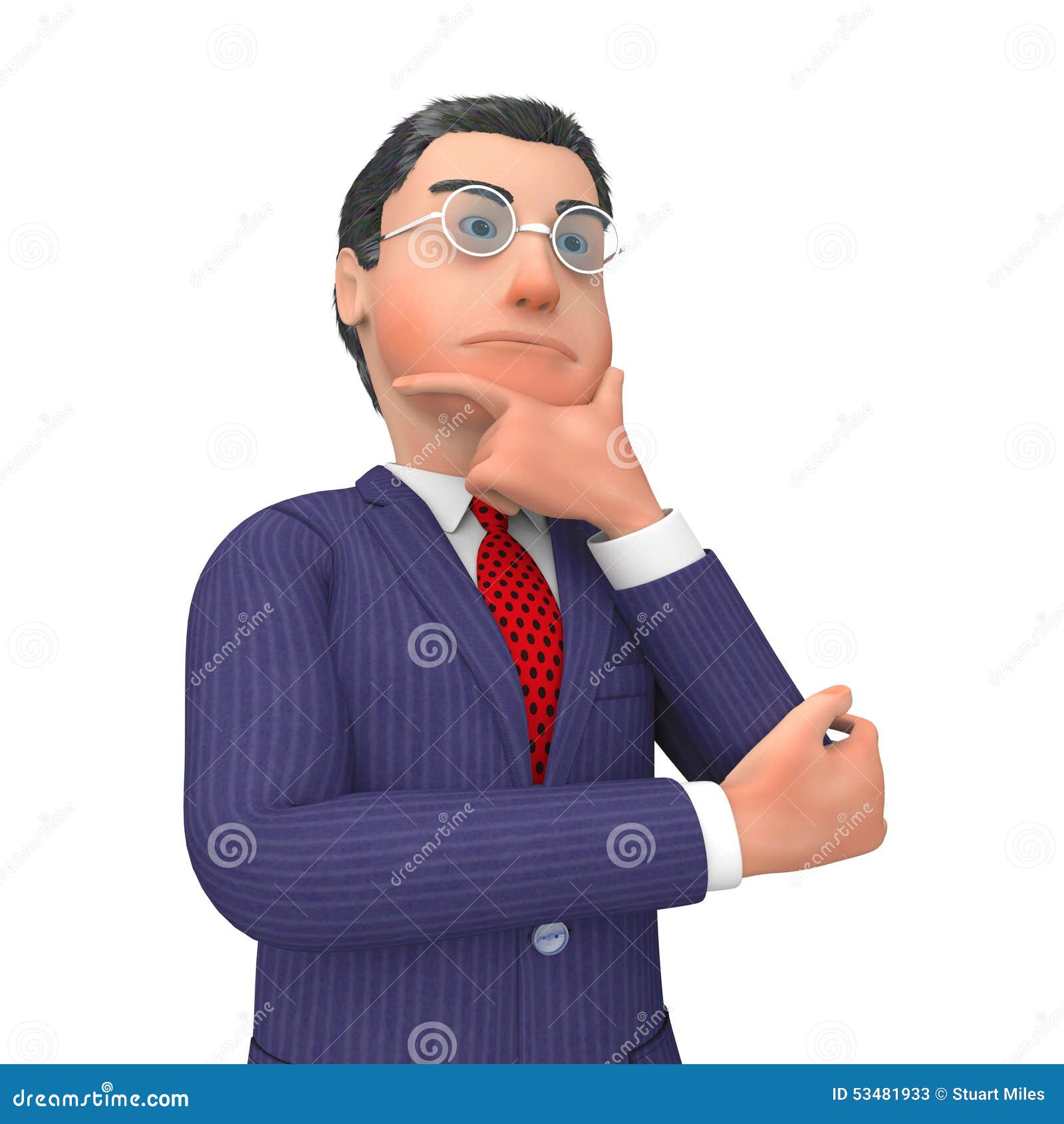 Het Overwegen En Het Idee Van Zakenmanthinking Indicates Confused Stock ...