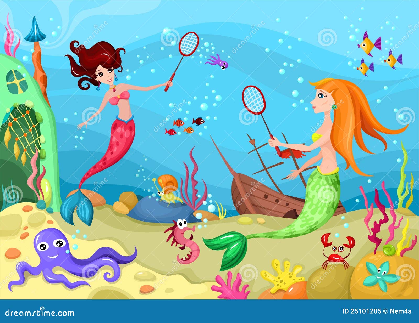 Het overzeese leven vector illustratie. Illustration of duik - 25101205