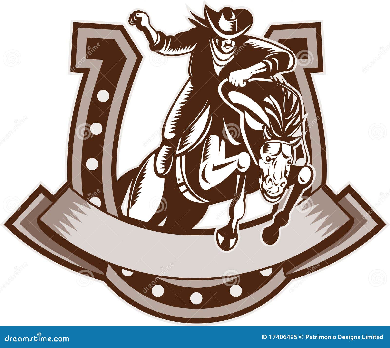 Het Paardhoef Van De Cowboy Van De Rodeo Stock Illustratie ...