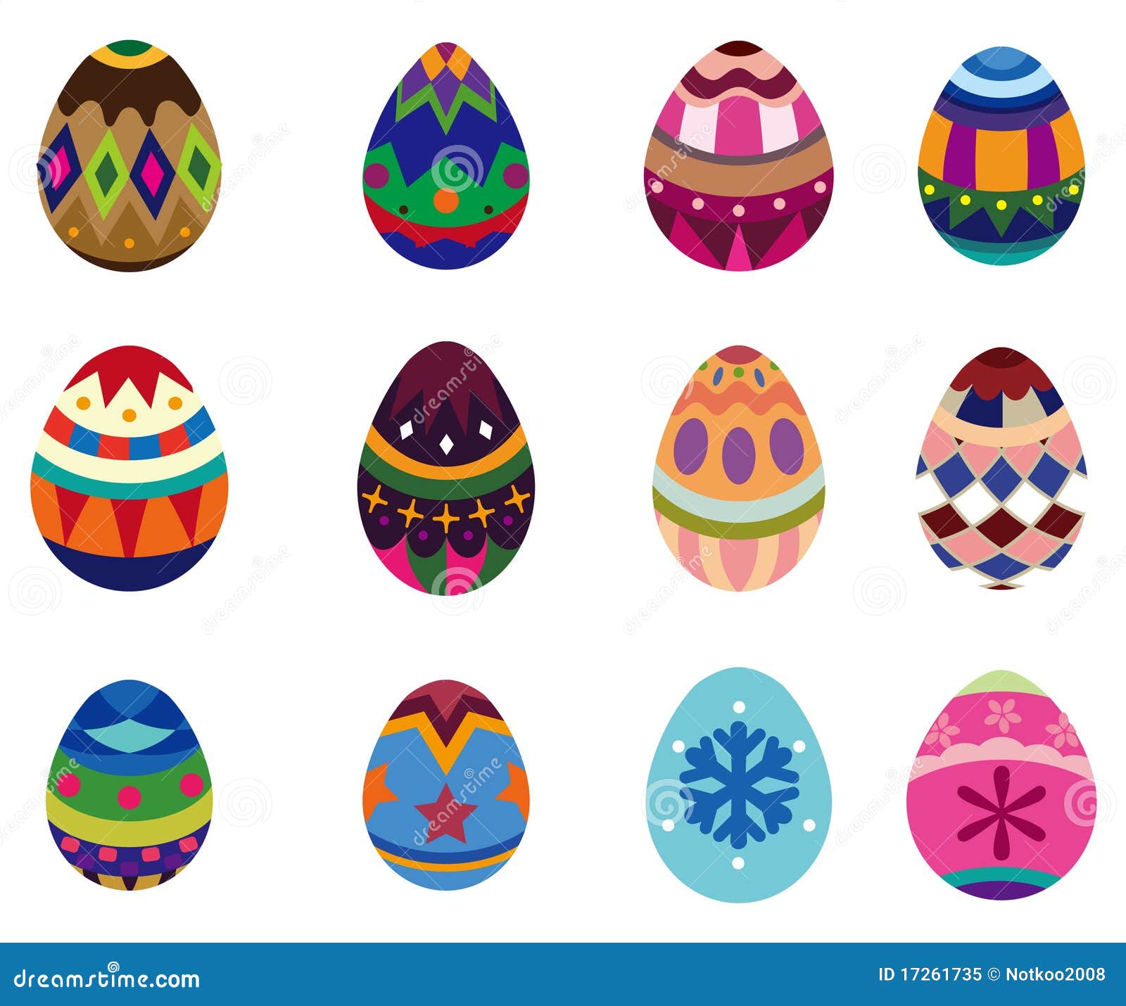 Het Paasei Van Het Beeldverhaal Vector Illustratie - Illustration of ...