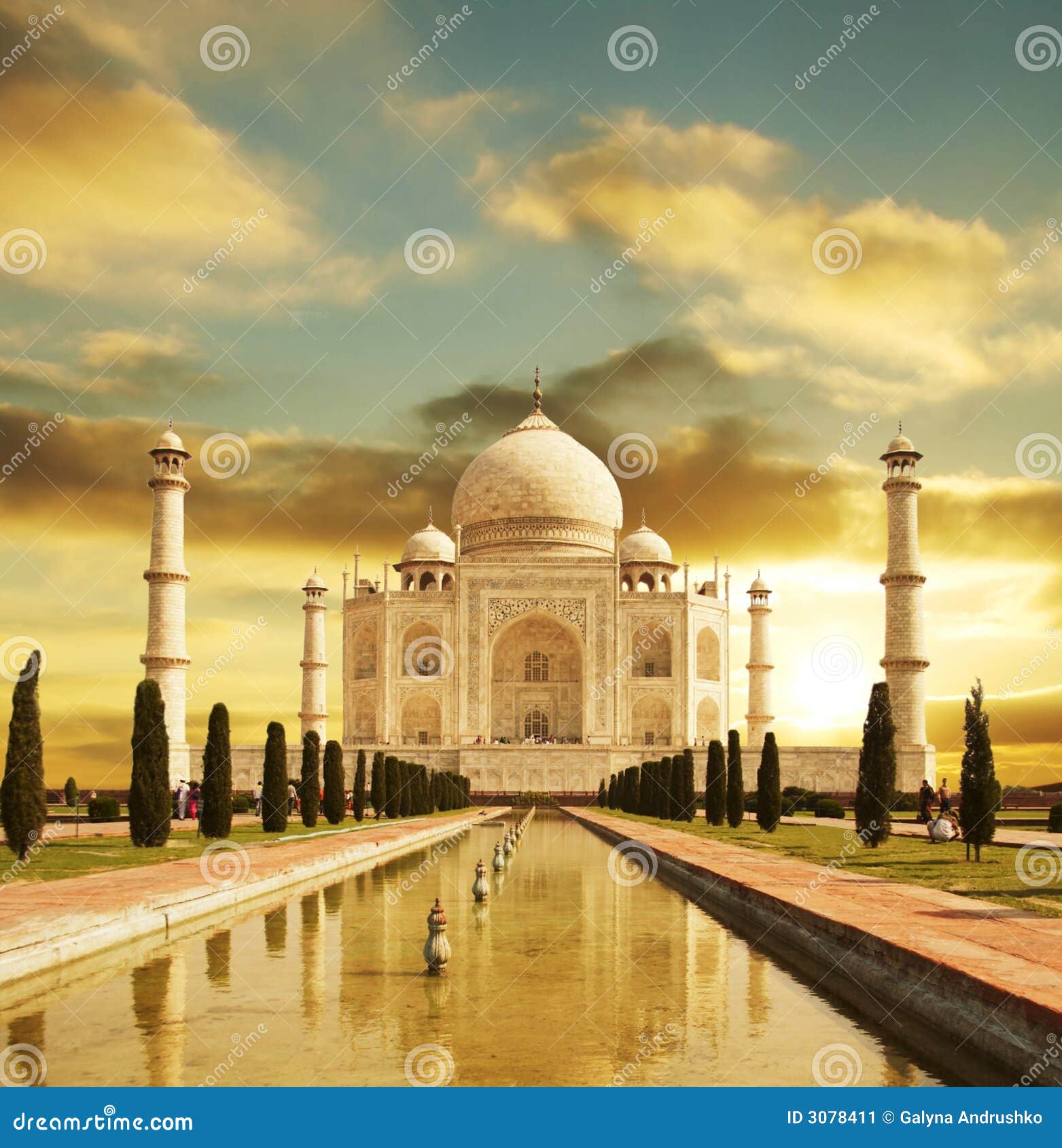 Het Paleis Van Mahal Van Taj Stock Afbeelding - Image of gebouw ...