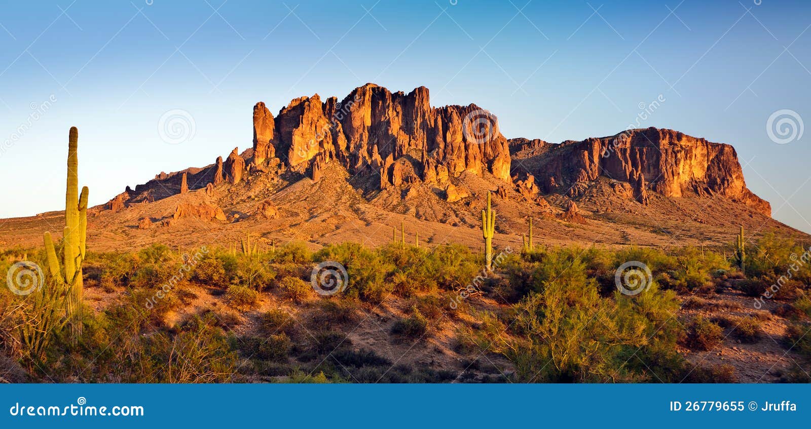 Het Panorama Van De Berg Van De Woestijn Stock Afbeelding - Image of ...