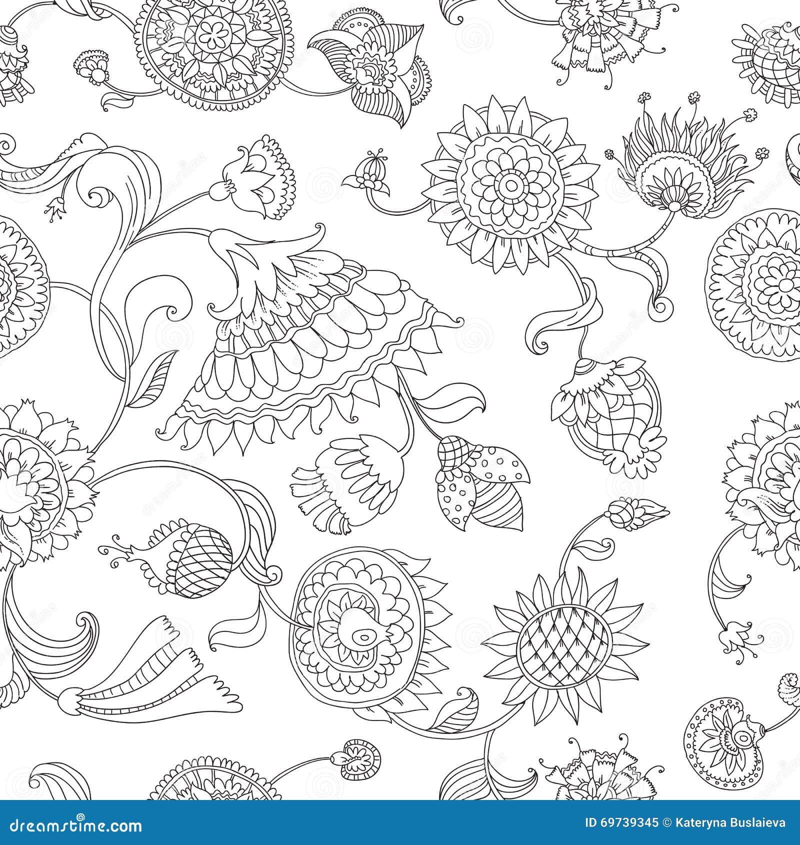 Het patroon van de bloem vector illustratie. Illustration of versiering ...