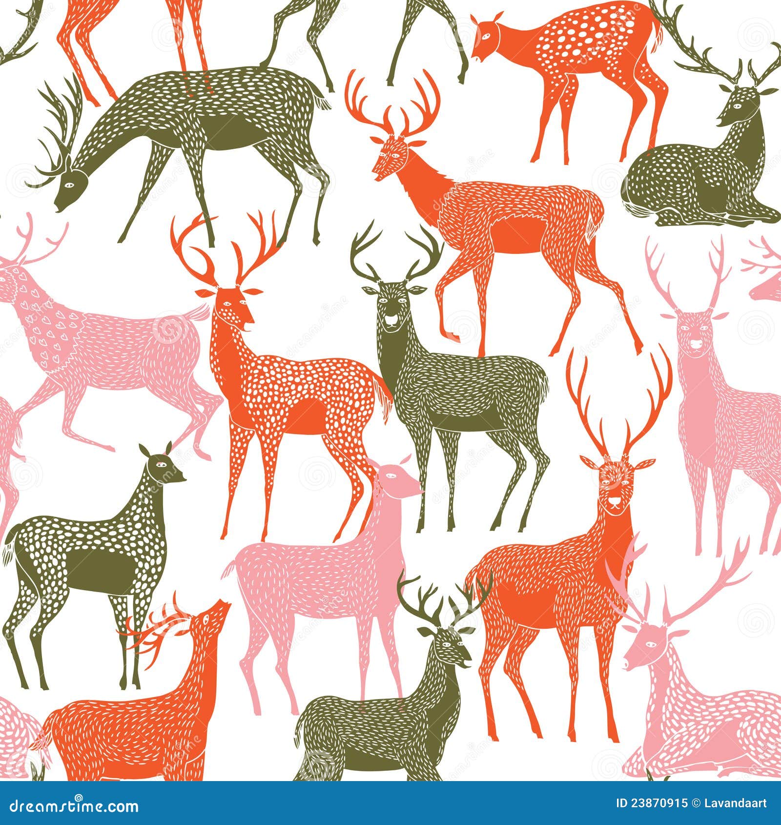 Het Patroon Van Herten, Hertenachtergrond Stock Illustratie ...