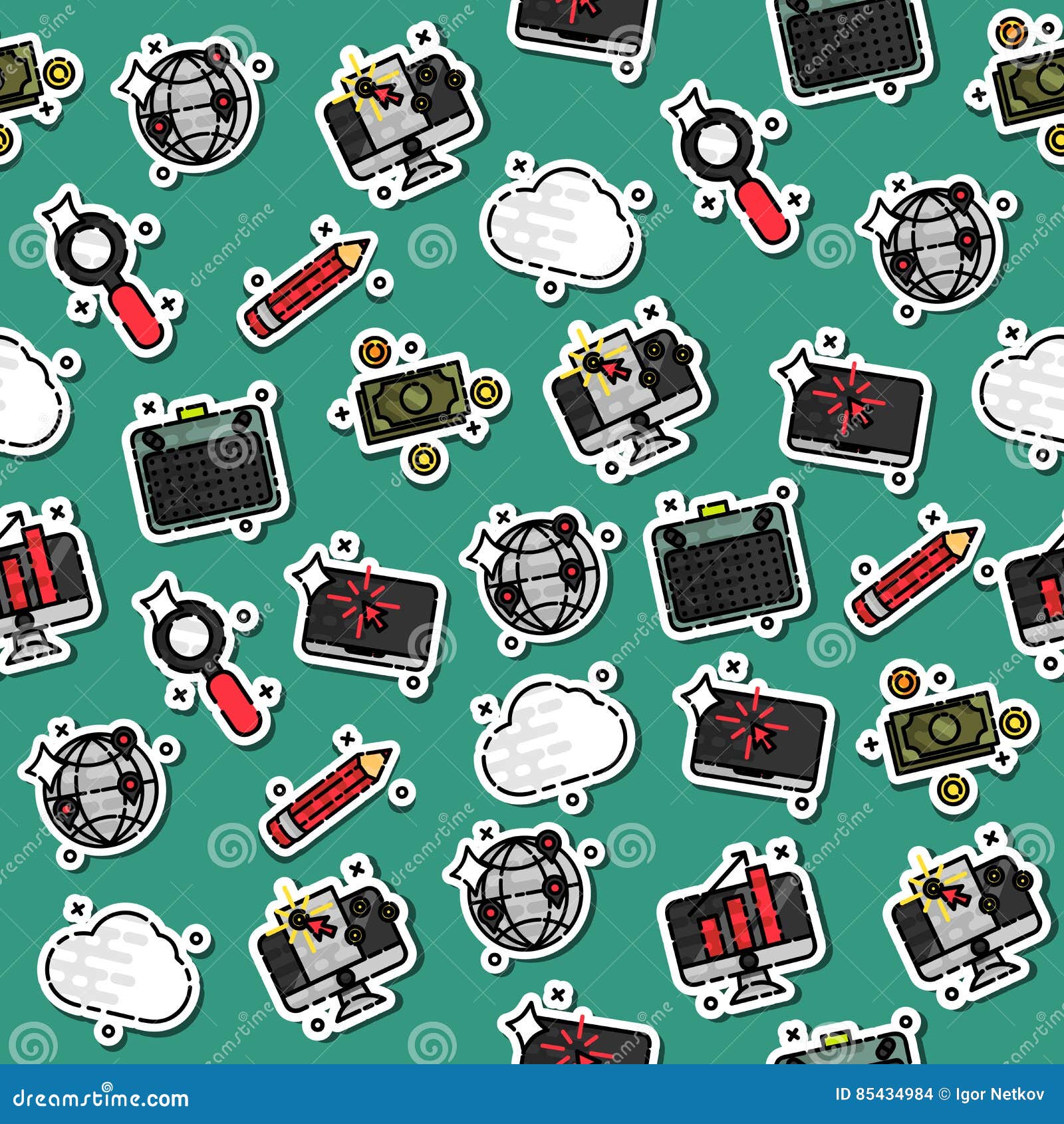 Het Patroon Van Ontwerppictogrammen Vector Illustratie - Illustration ...