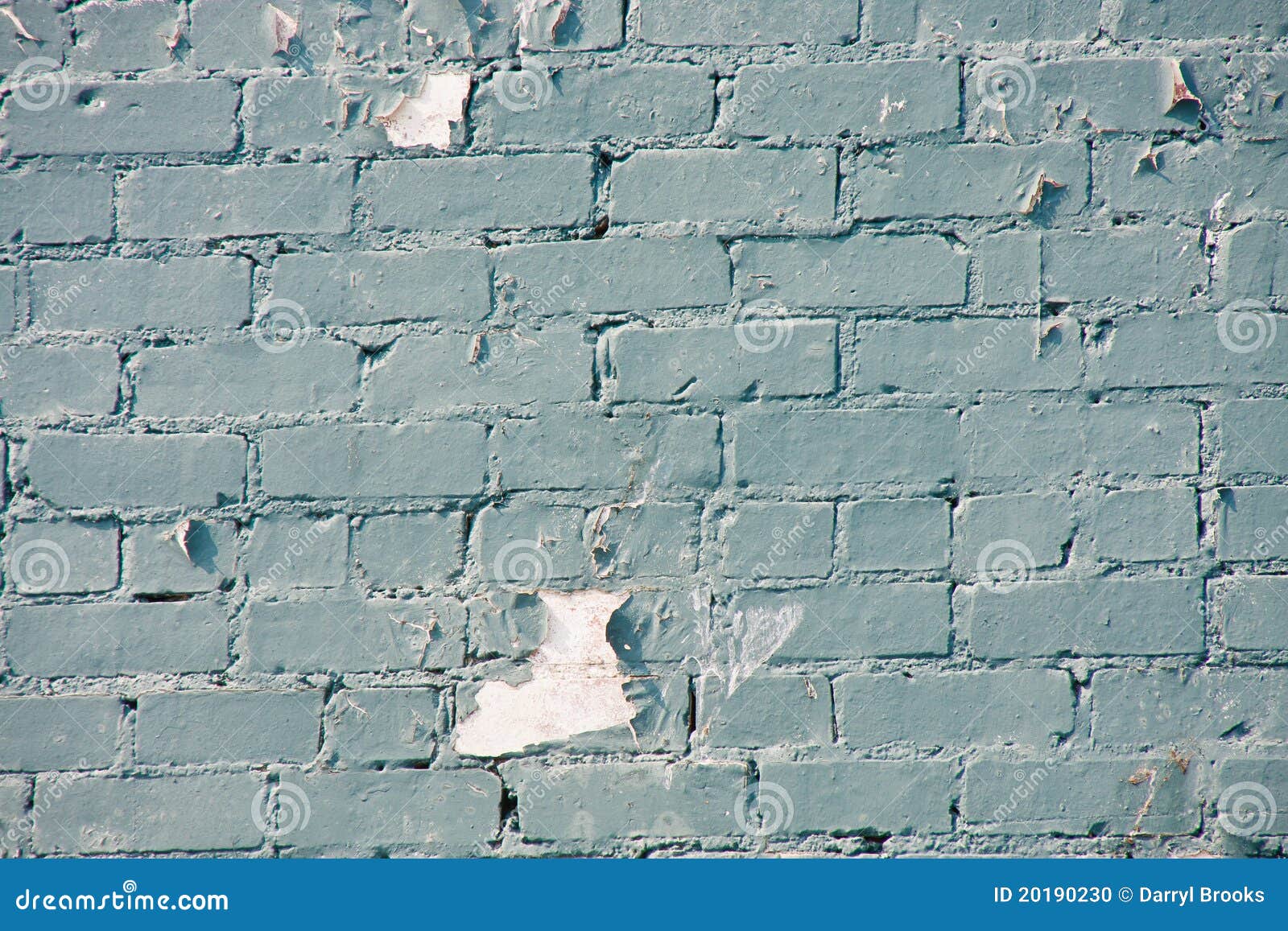 Het Pellen Van Blauwe Verf Op Oude Bakstenen Muur Stock Foto - Image of ...