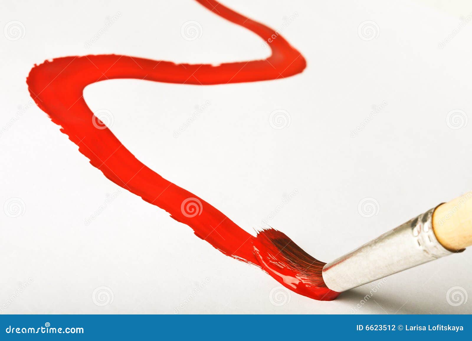 Het Penseel Schildert Rode Lijn Stock Foto - Image of rood, tekening ...