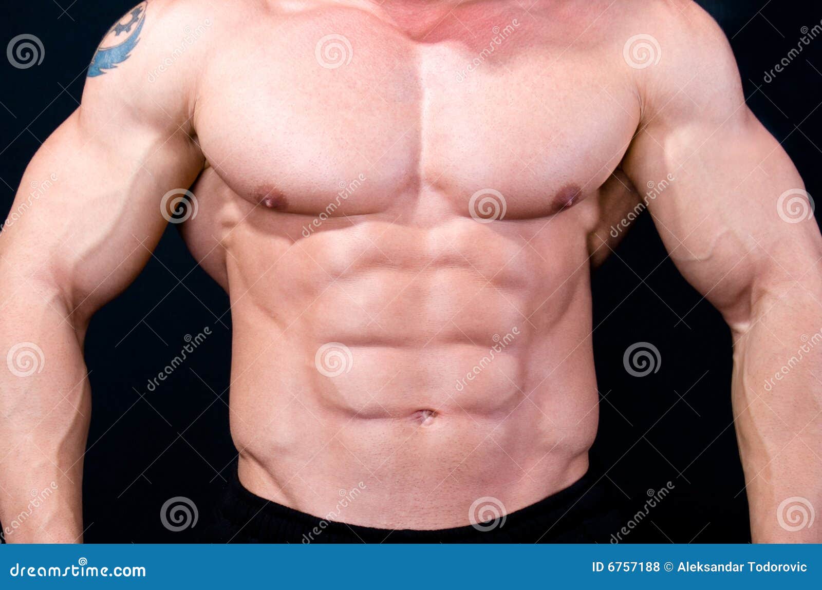 Het Perfecte Spier Mannelijke Model Stock Foto - Image of borst ...