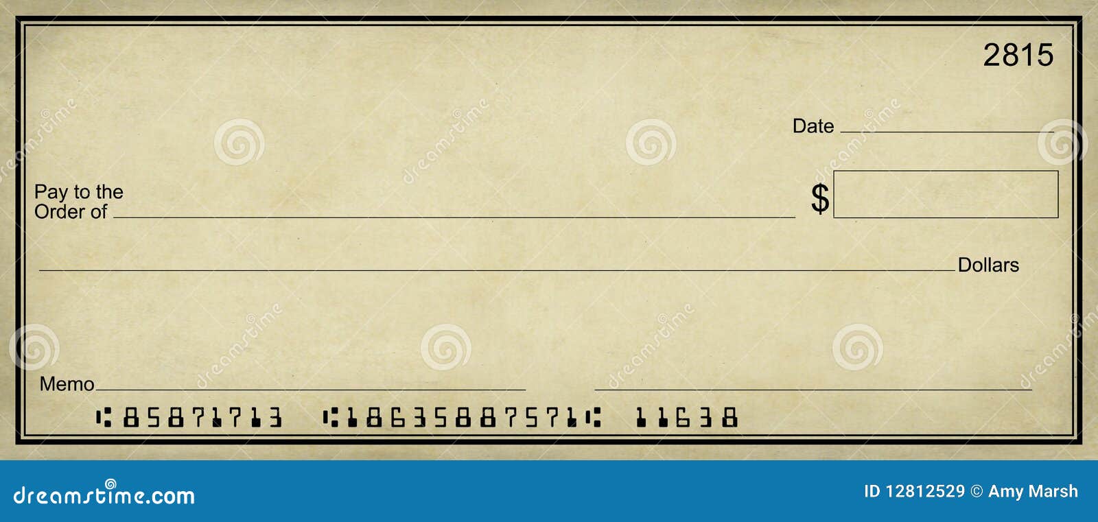 Het Perkamentachtergrond Van De Blanco Cheque Stock Illustratie ...