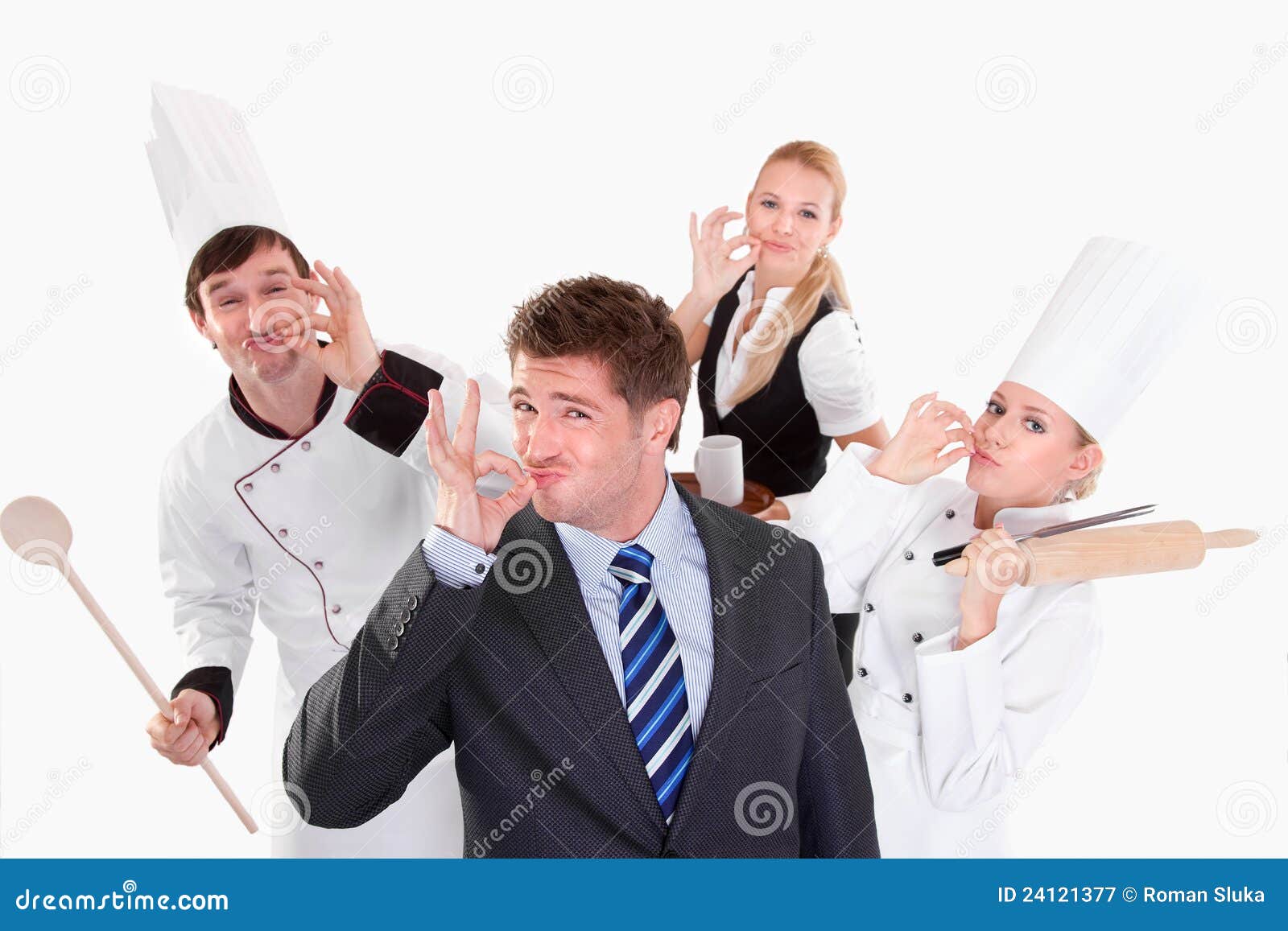 Het Personeel Van Het Restaurant Stock Afbeelding - Image of wijfje ...