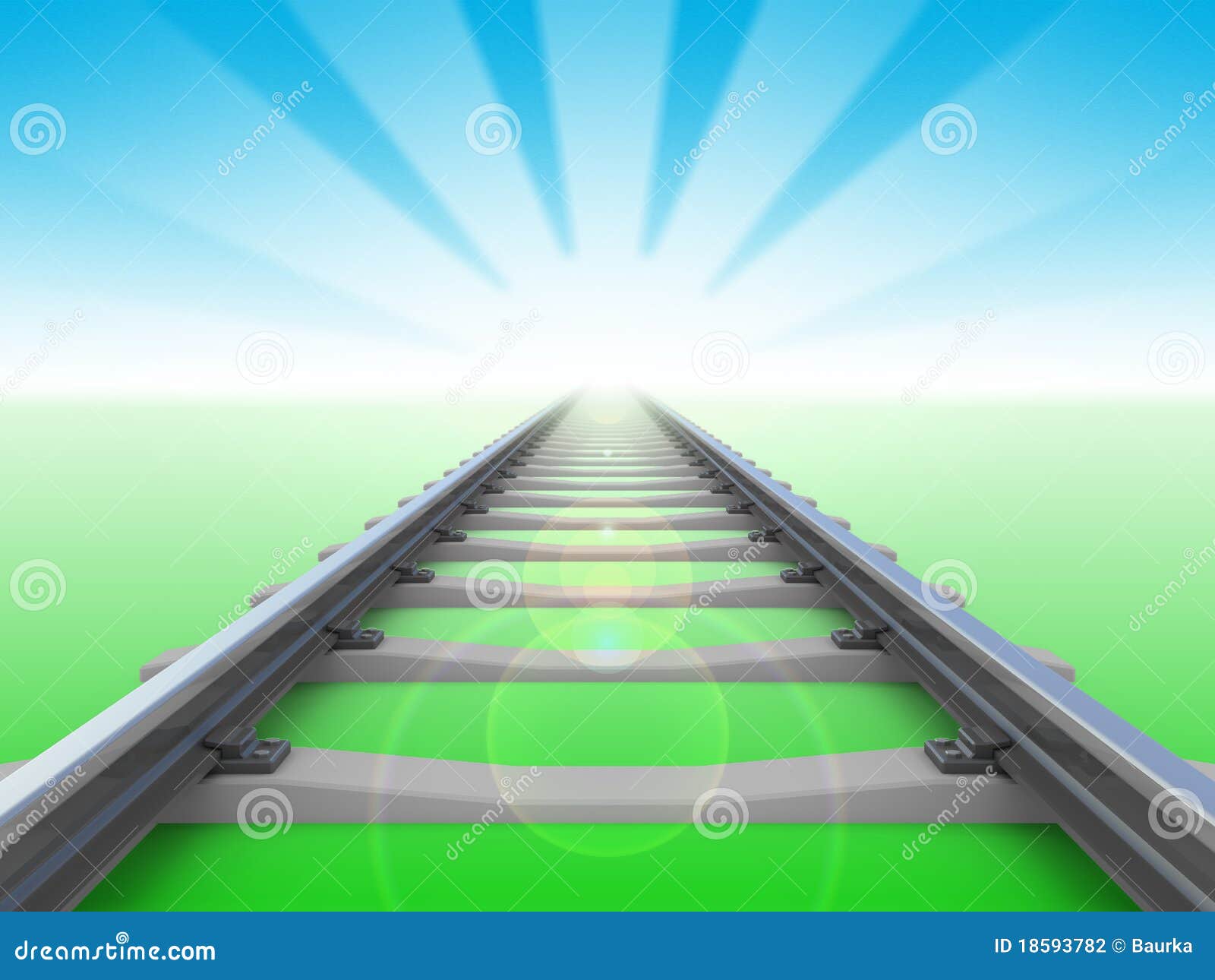 Het Perspectief Van De Spoorweg Stock Illustratie - Illustration of ...