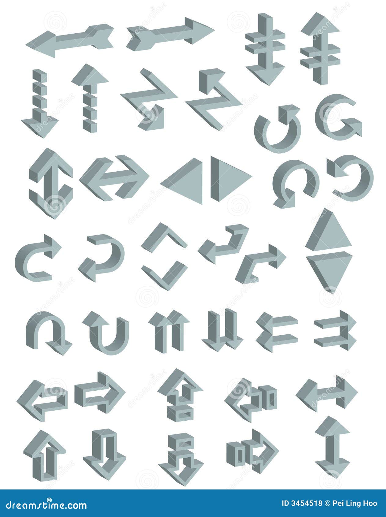 Het Pictogram 3d Vector Van Pijlen Vector Illustratie - Illustration of ...