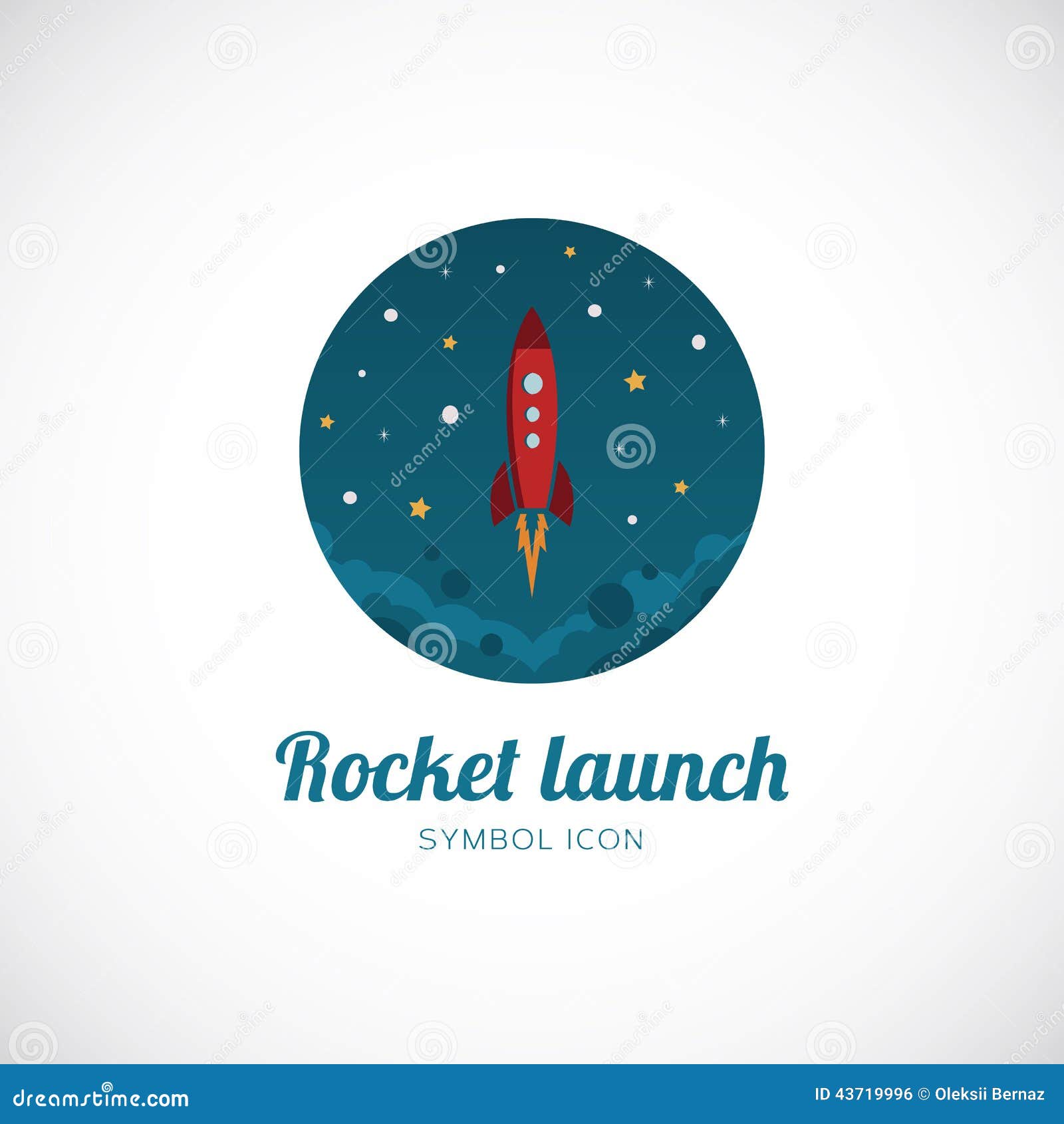 Het Pictogram of Het Embleem Van Rocket Launch Vector Concept Symbol ...