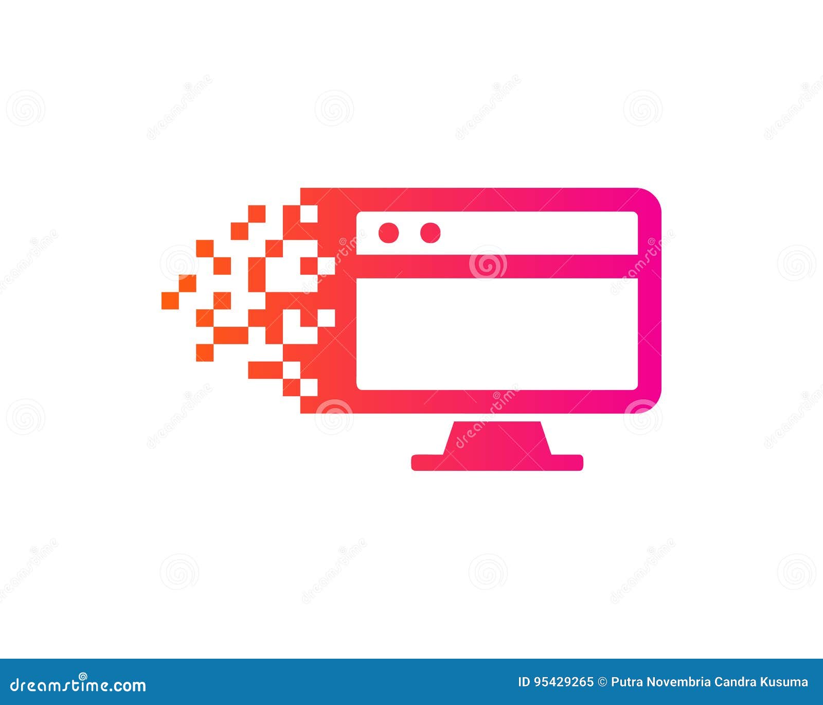 Het Pictogram Logo Design Element Van De Pixelcomputer Vector ...