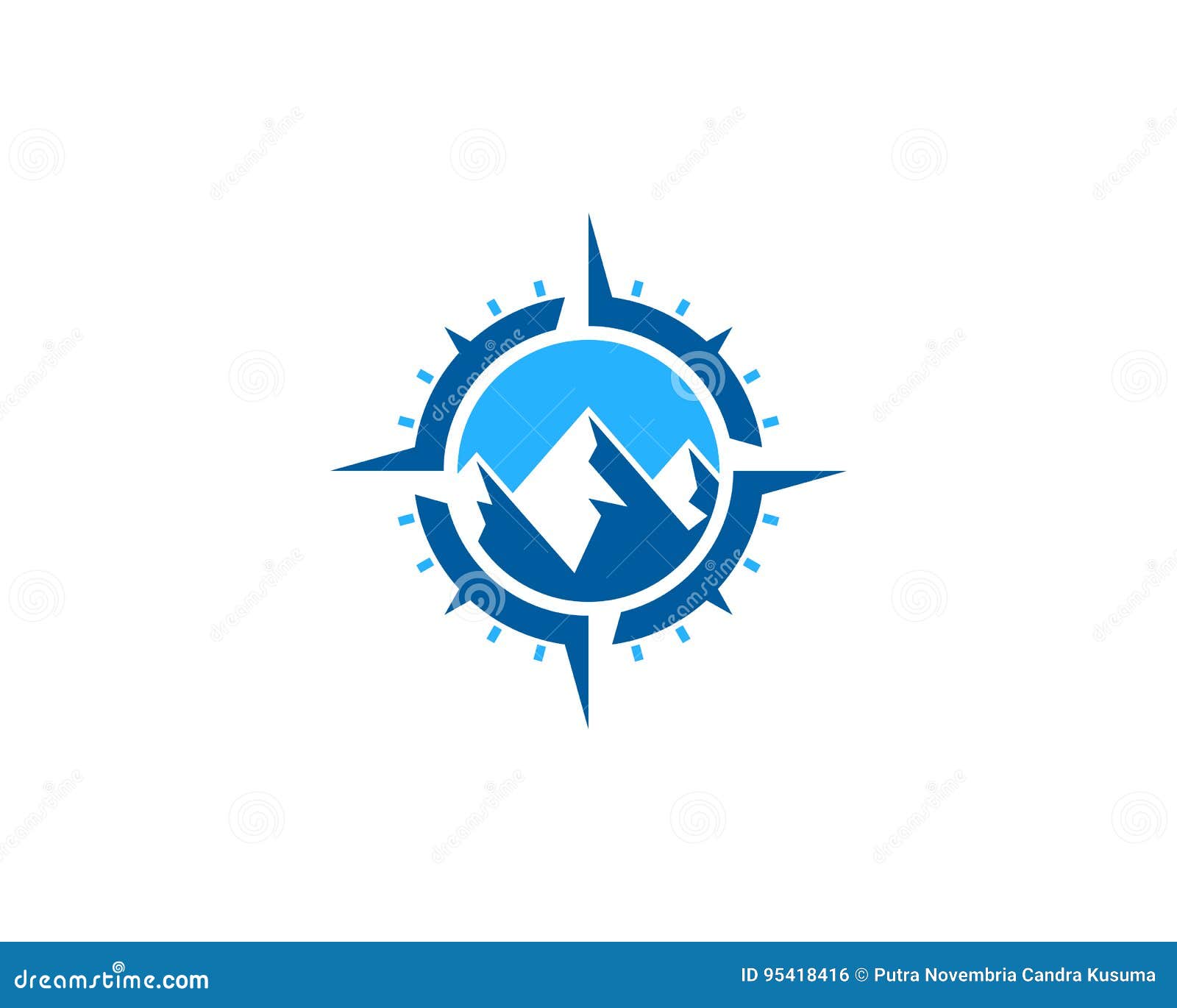 Het Pictogram Logo Design Element Van Het Bergkompas Vector Illustratie ...